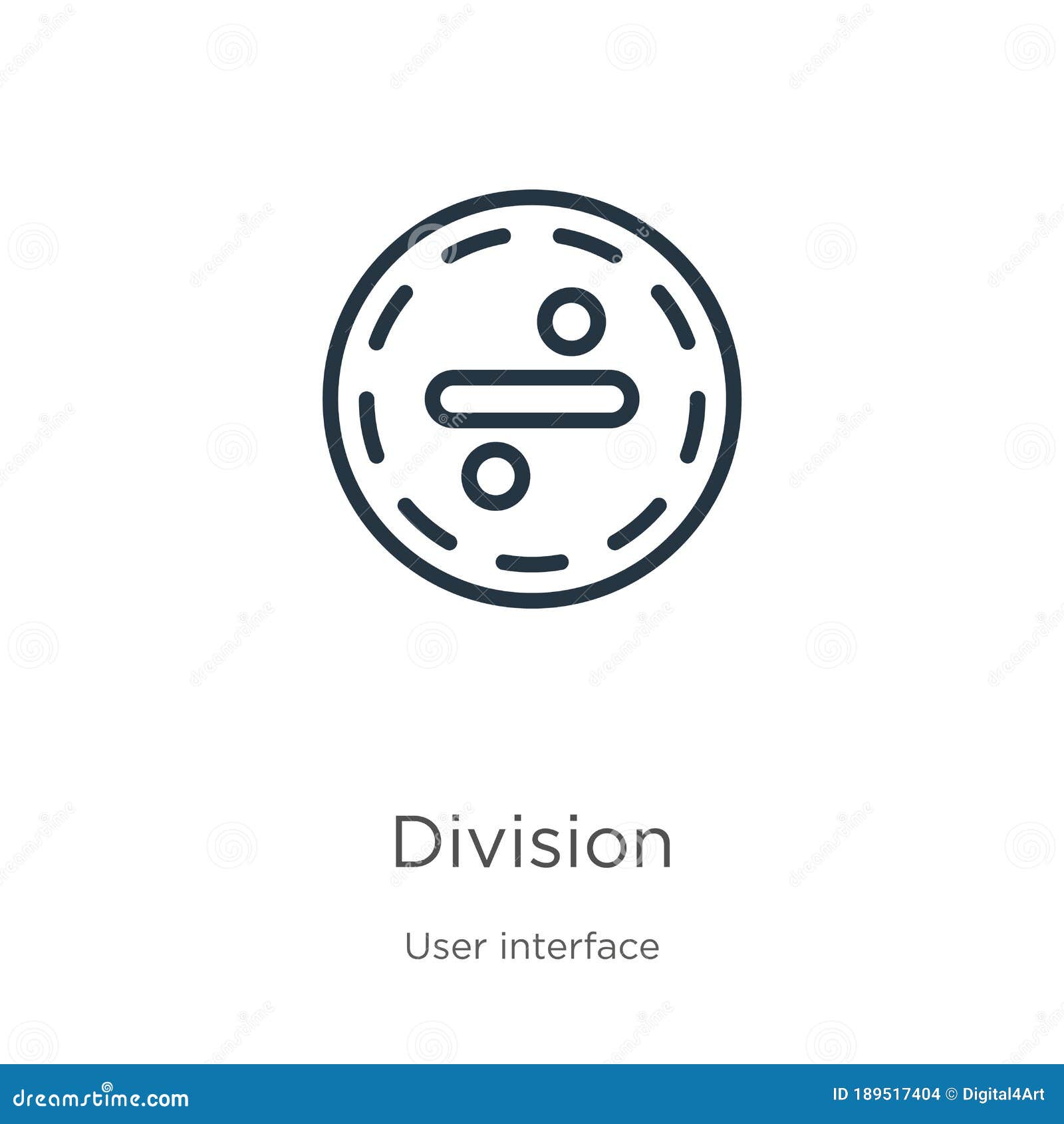Division Icon. Thin Linear Division Outline Icon Isolated on White ...