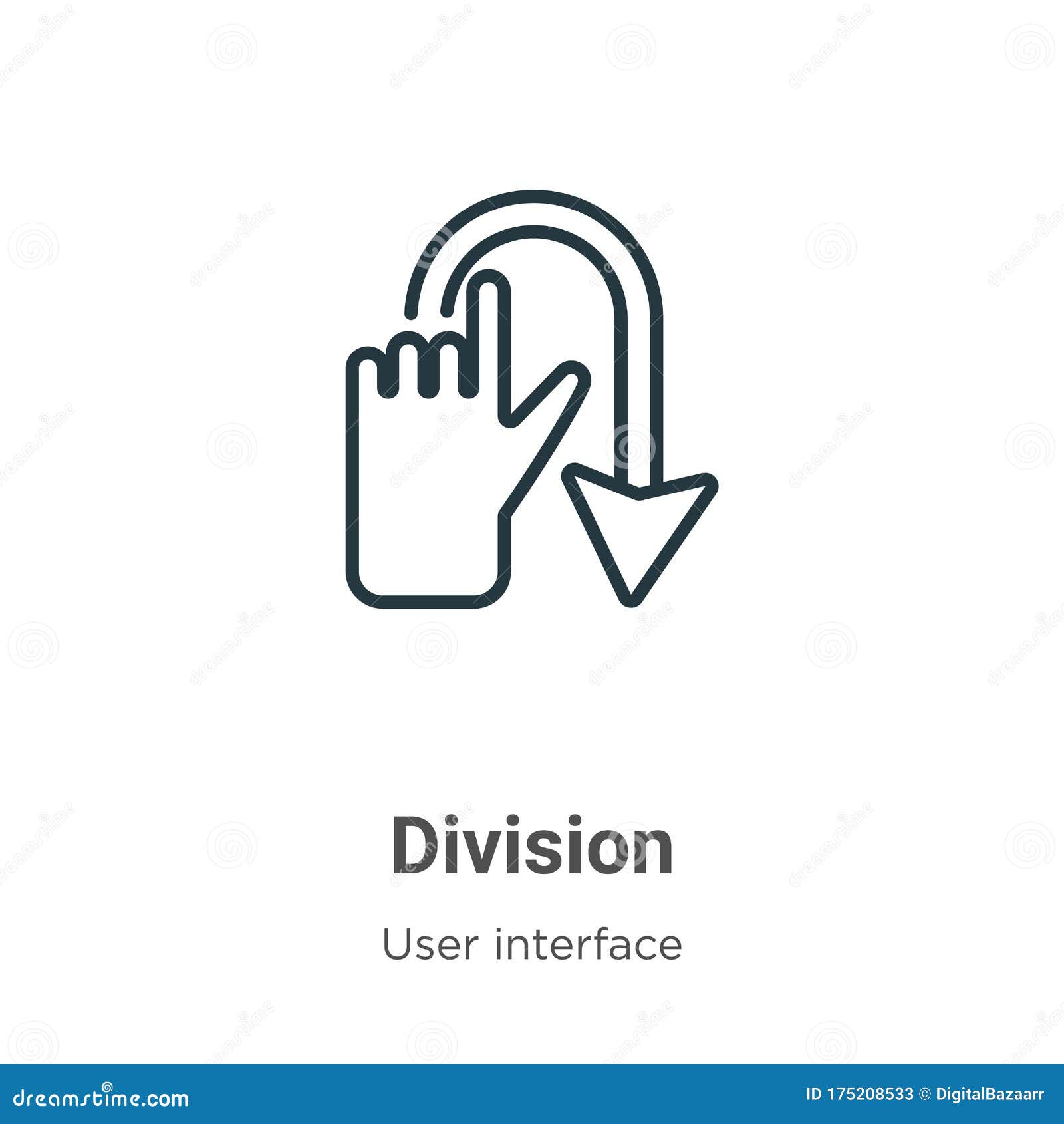 Division Outline Vector Icon. Thin Line Black Division Icon, Flat ...