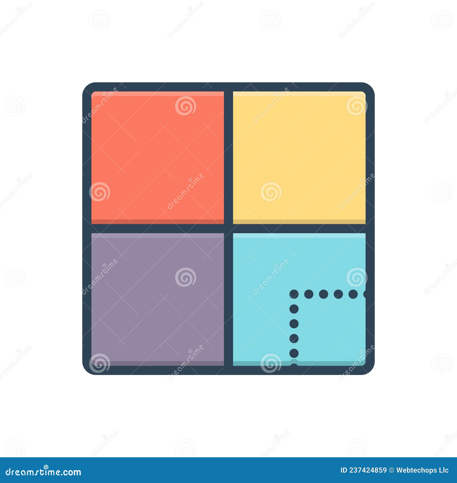 Color Illustration Icon for Section, Division and Portion Stock ...