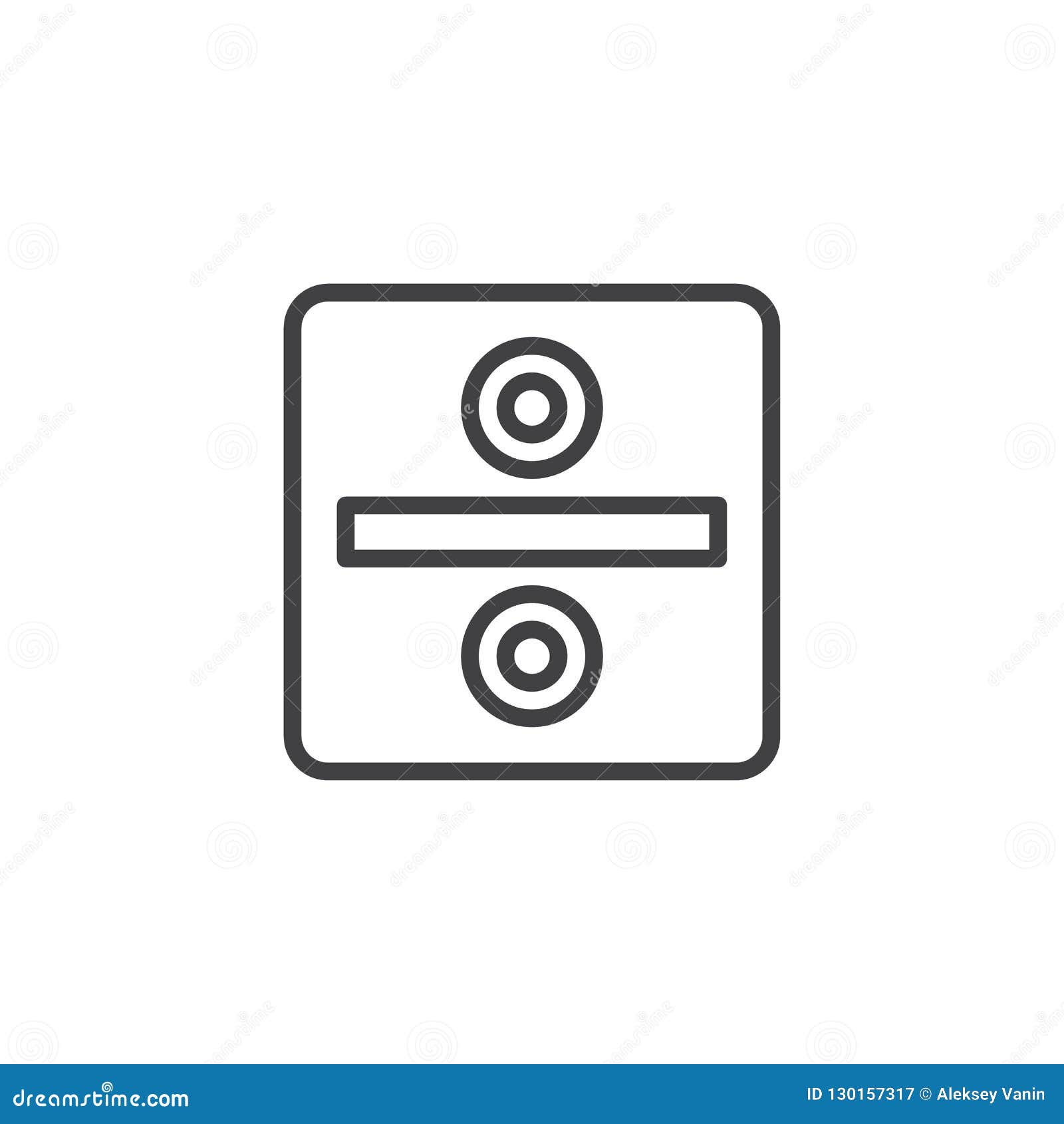 Division sign outline icon stock vector. Illustration of calculate ...