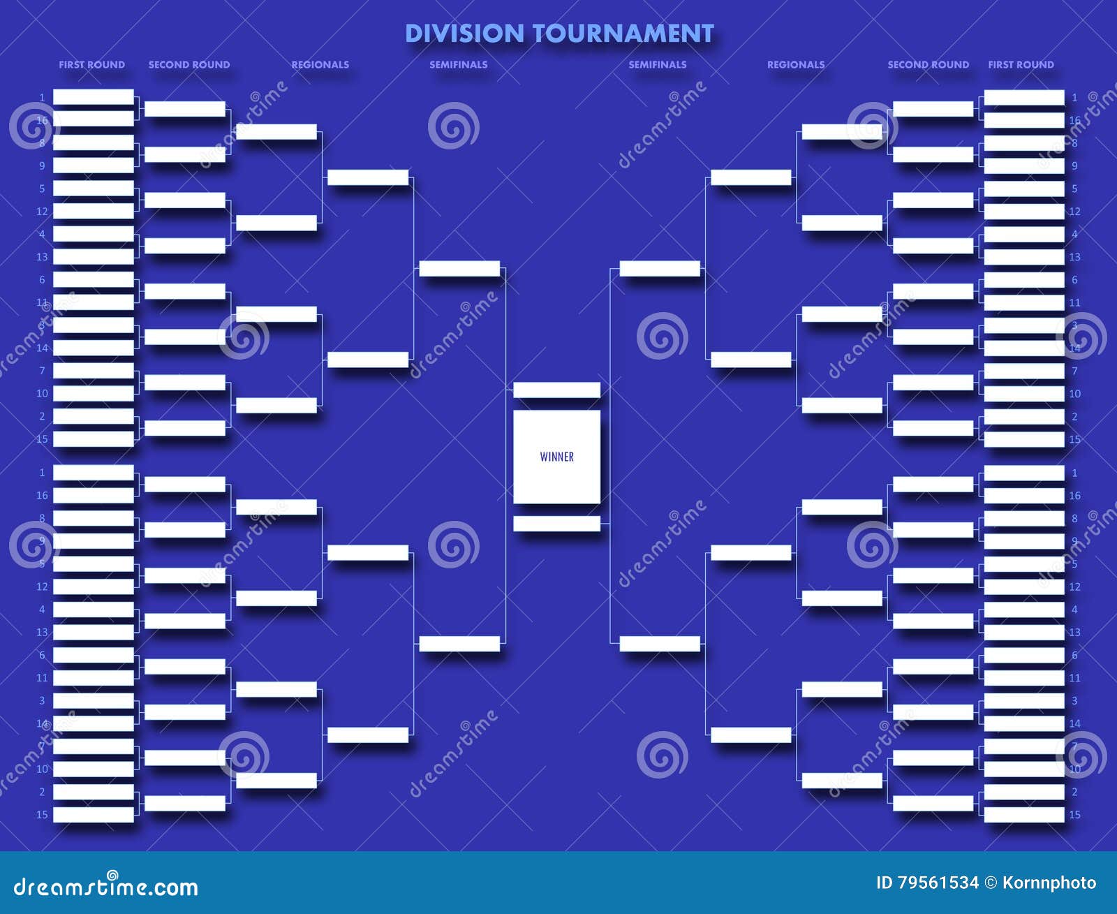 Division tournament table stock illustration. Illustration of blue ...