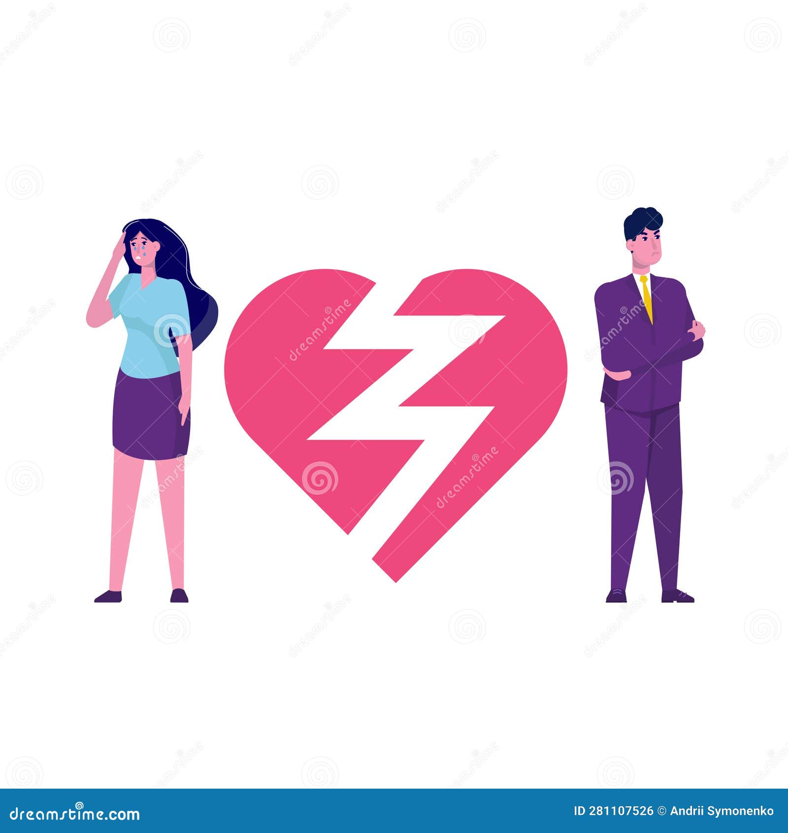 Divorce, Break Up Relationship Concept Stock Vector - Illustration of ...