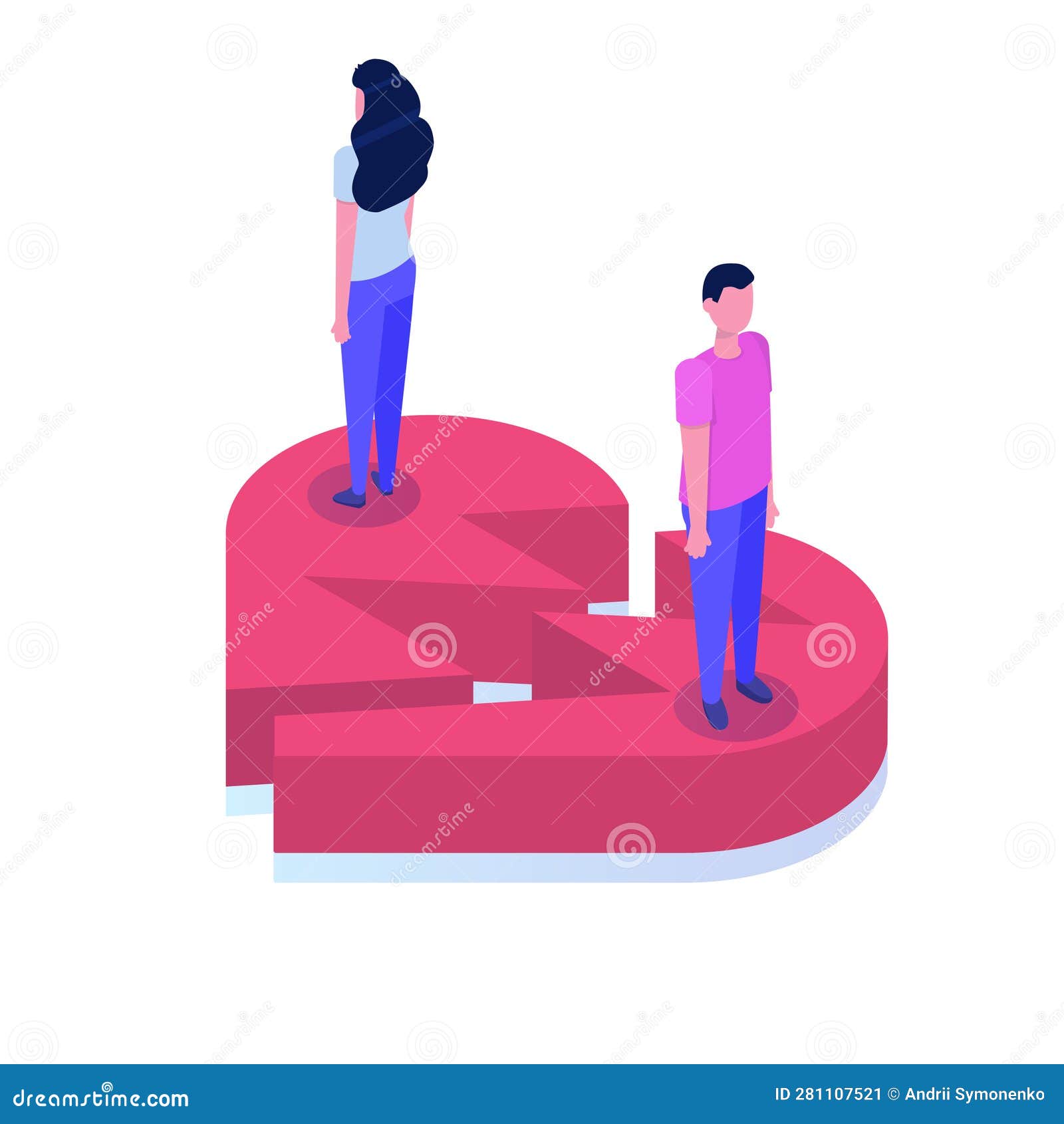 Divorce, Break Up Relationship Concept Stock Vector - Illustration of ...