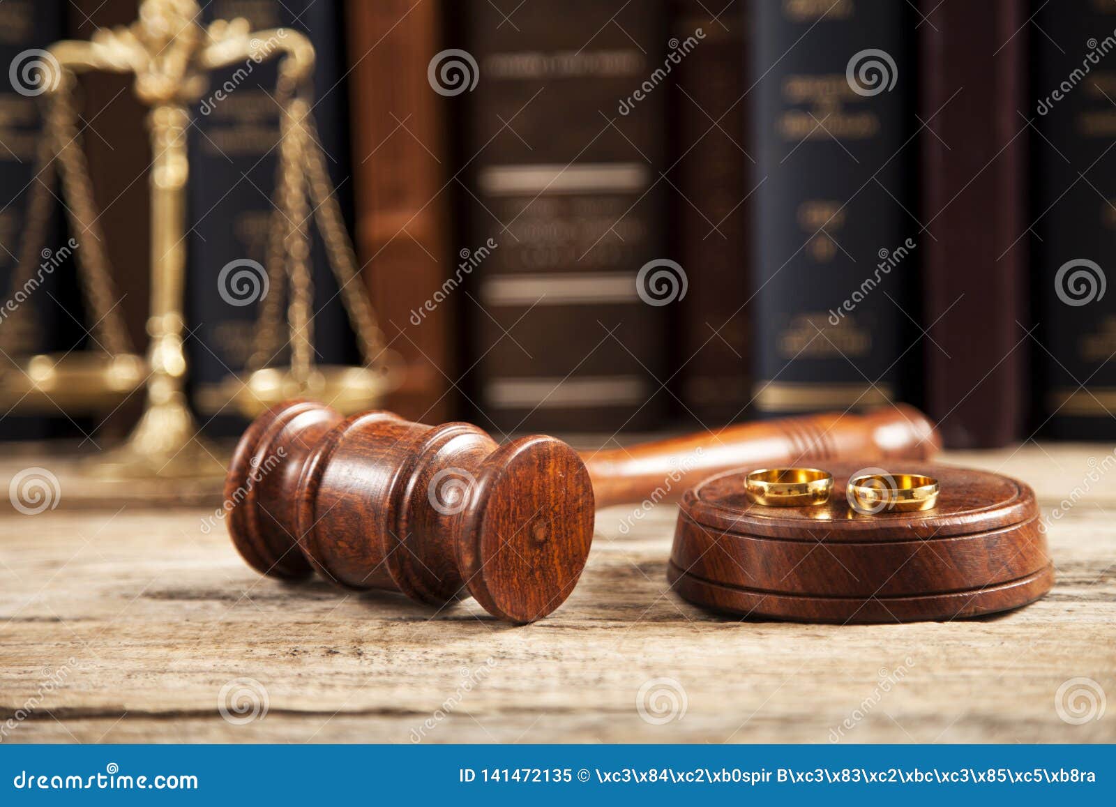 Divorce Concept with Gavel and Wedding Rings Stock Image - Image of ...