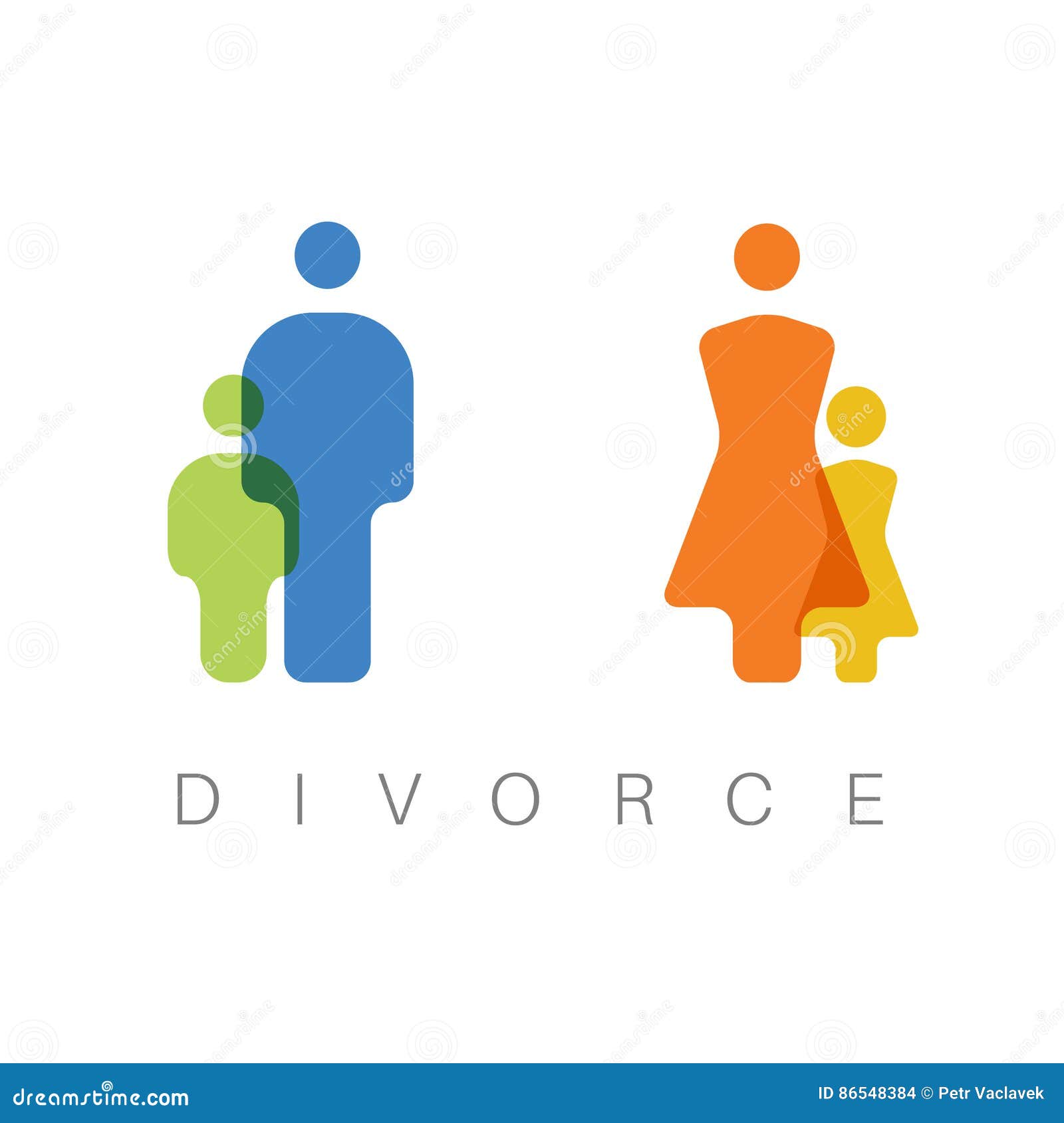 Divorce Concept, Divorced Couple Metaphor, Relationship Breakup Cartoon ...
