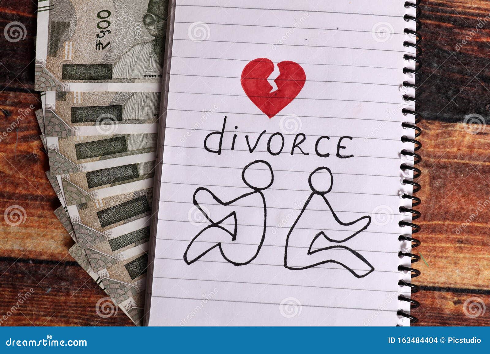 Divorce stock photo. Image of diary, broken, heart, drawing - 163484404