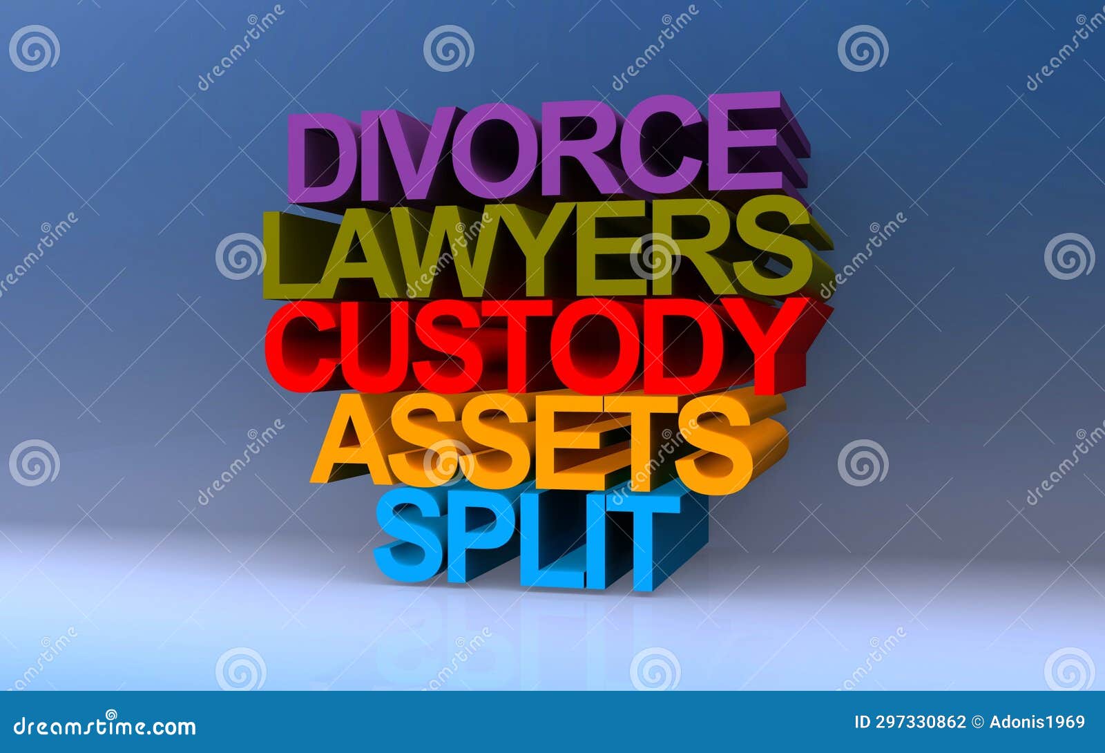 Divorce Lawyers Custody Assets Split on Blue Stock Illustration ...
