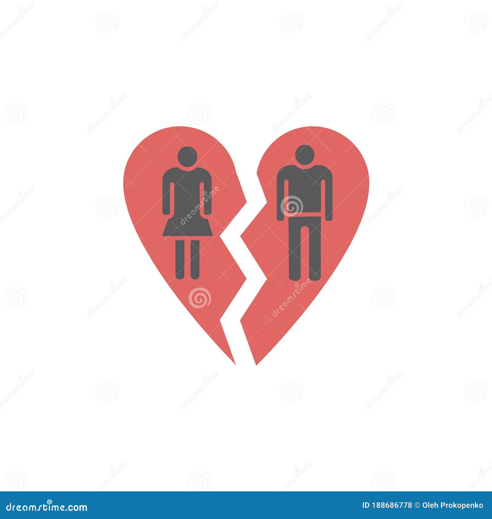 Divorce Line Icon. Vector Signs for Web Graphics Stock Vector ...