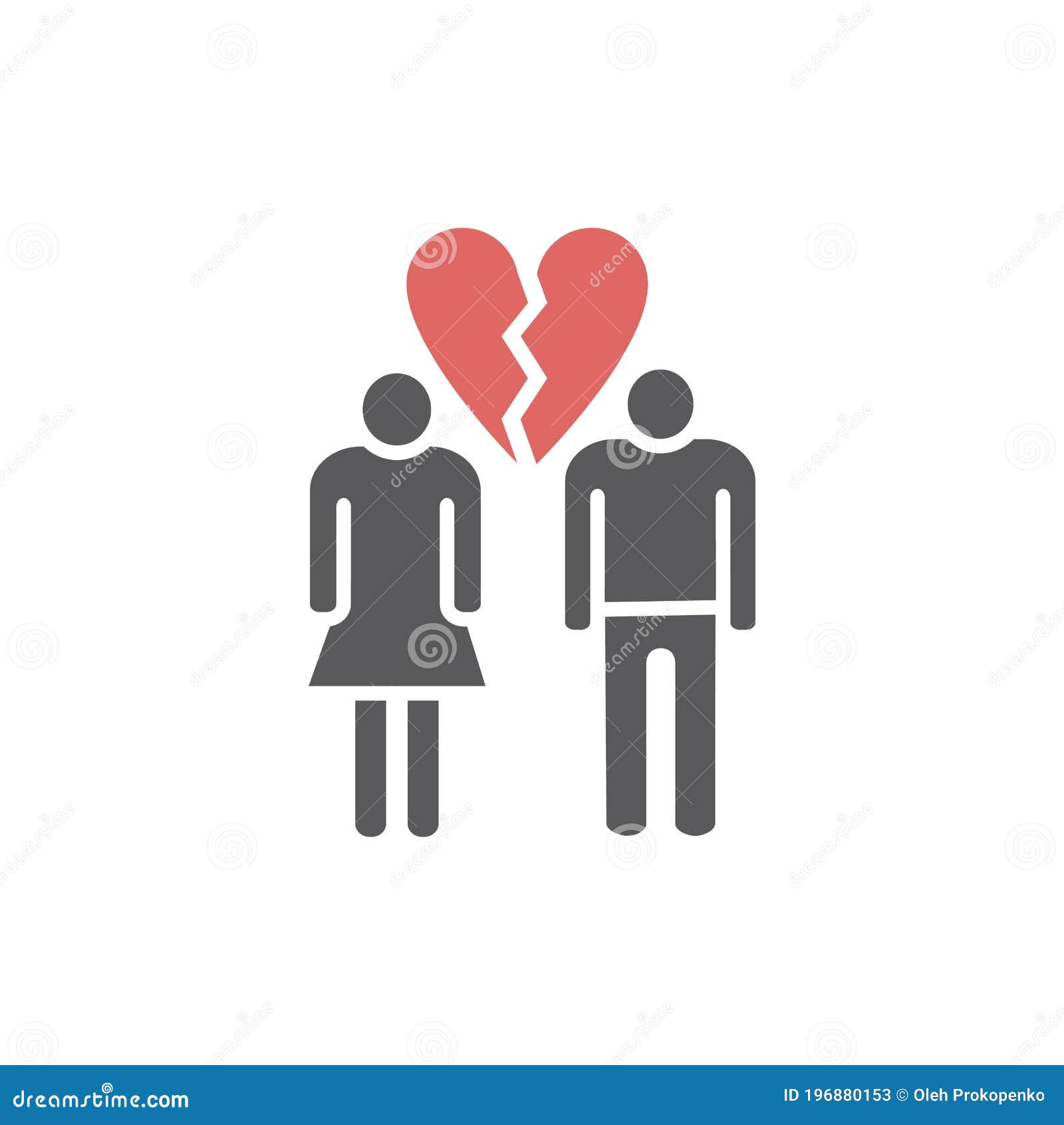 Divorce Line Icon. Vector Signs for Web Graphics Stock Vector ...