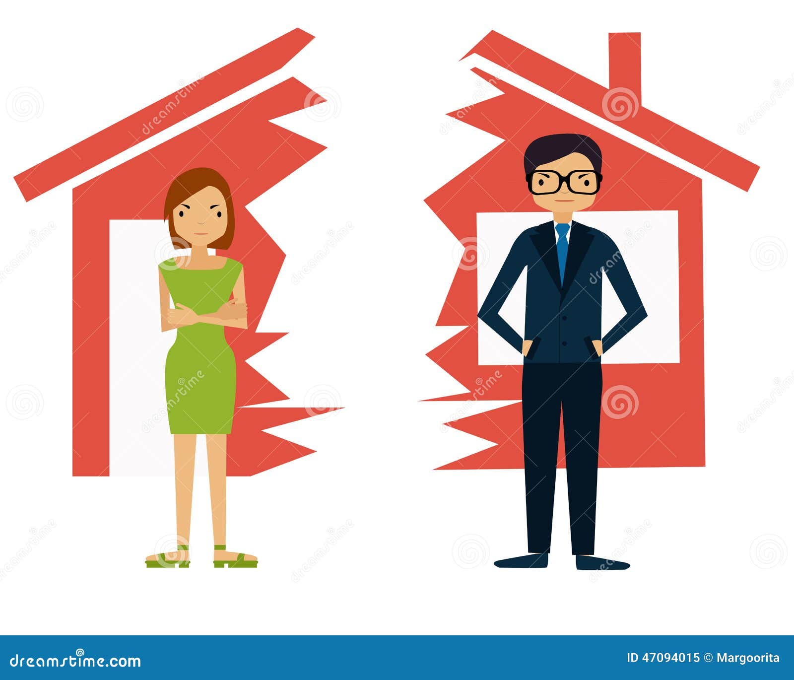 Divorce Stock Vector Illustration Of Meaning Flat Divide 47094015