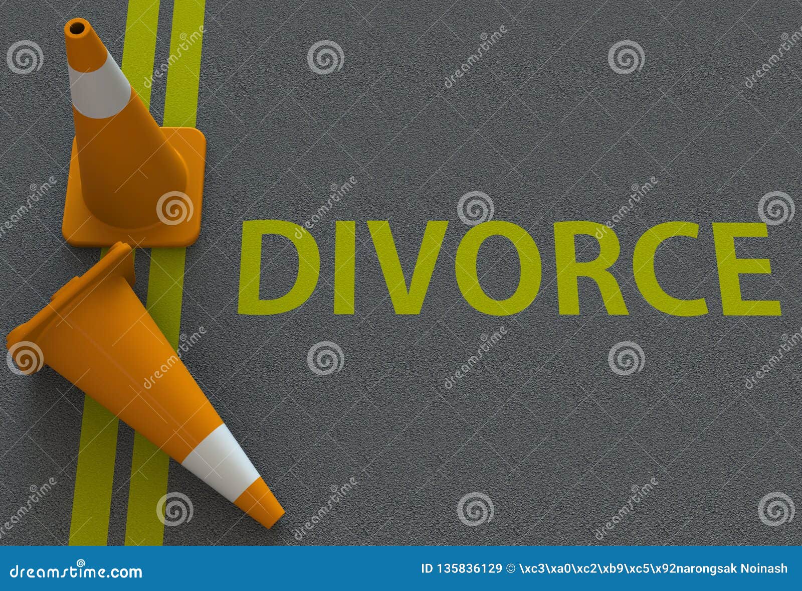 Divorce, Message on the Road Stock Illustration - Illustration of ...