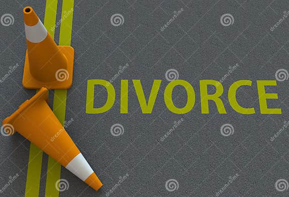Divorce, Message on the Road Stock Illustration - Illustration of ...