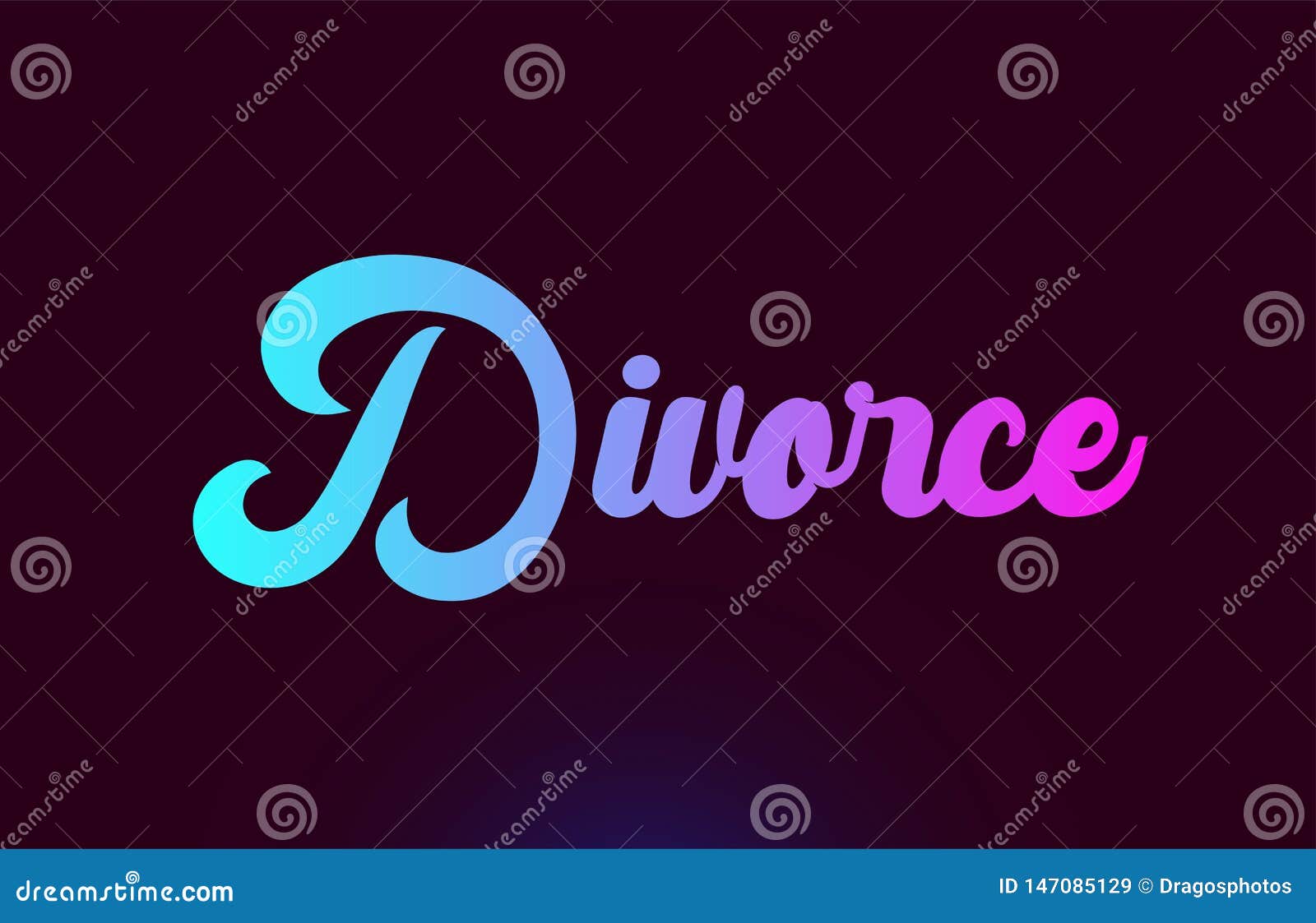 Divorce Pink Word Text Logo Icon Design for Typography Stock ...