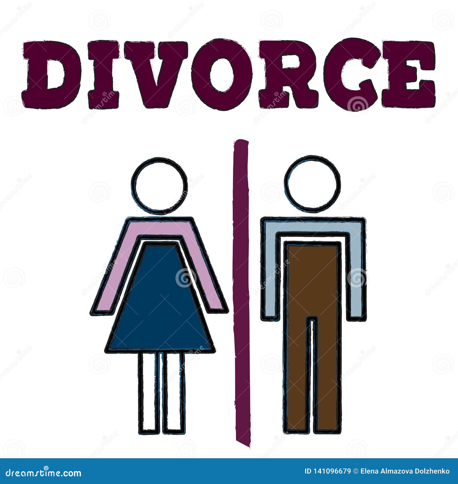 Vector Illustrstion Of Divorced Couple Stock Vector Illustration Of