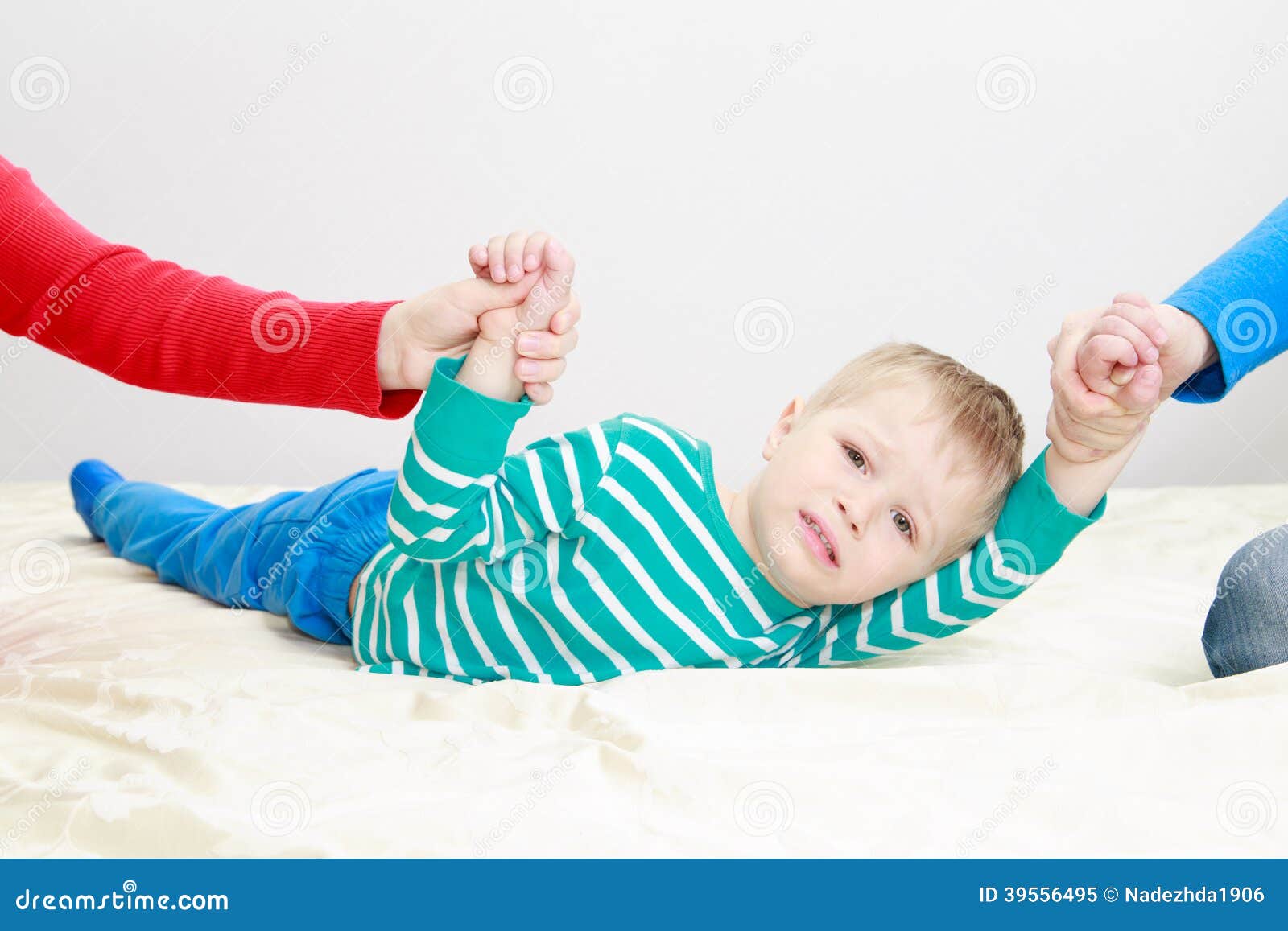 Divorced Parents Holding Sad Child Separately Stock Image - Image of ...