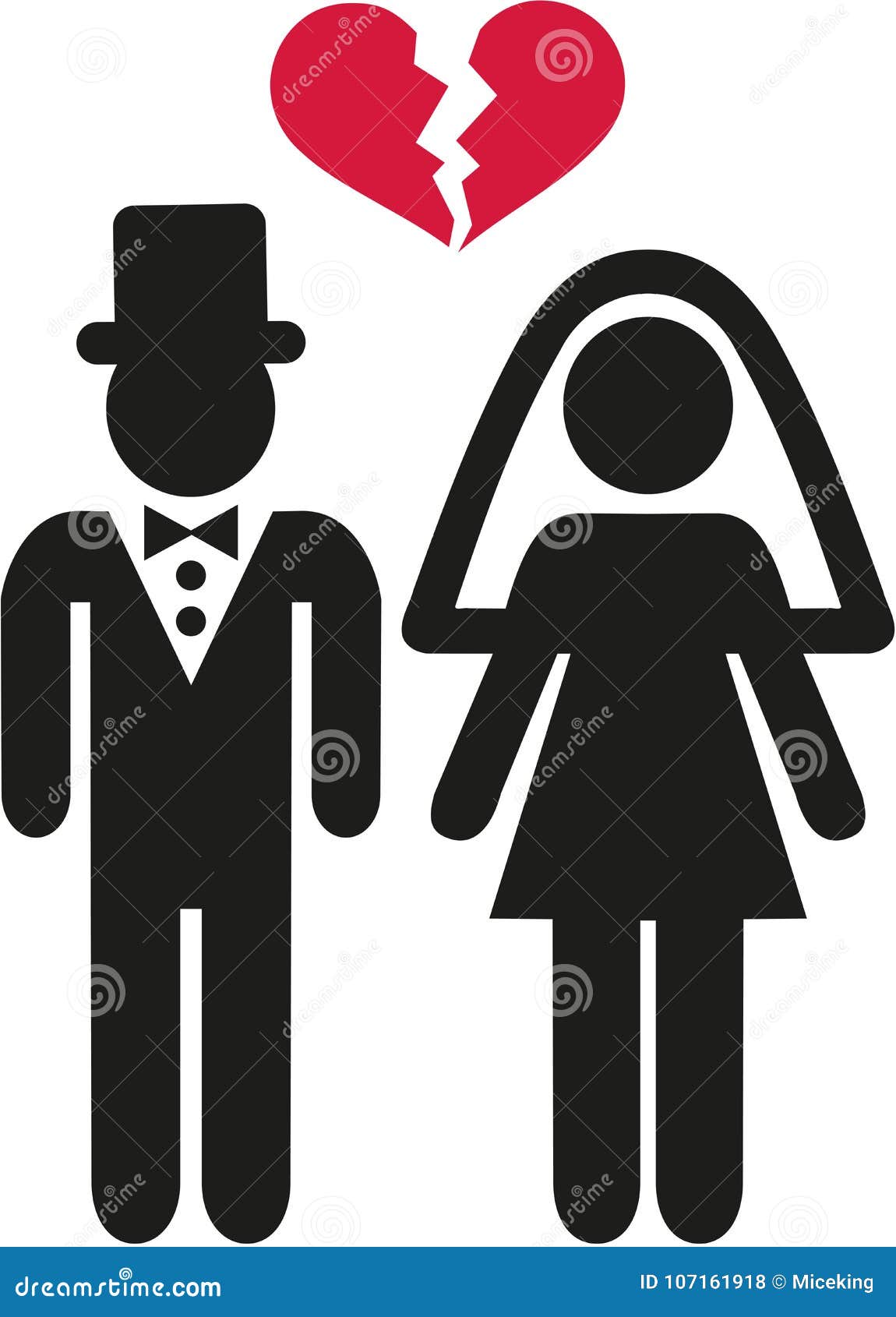 Divorced Wedding Couple Symbol Stock Vector Illustration Of Isolated
