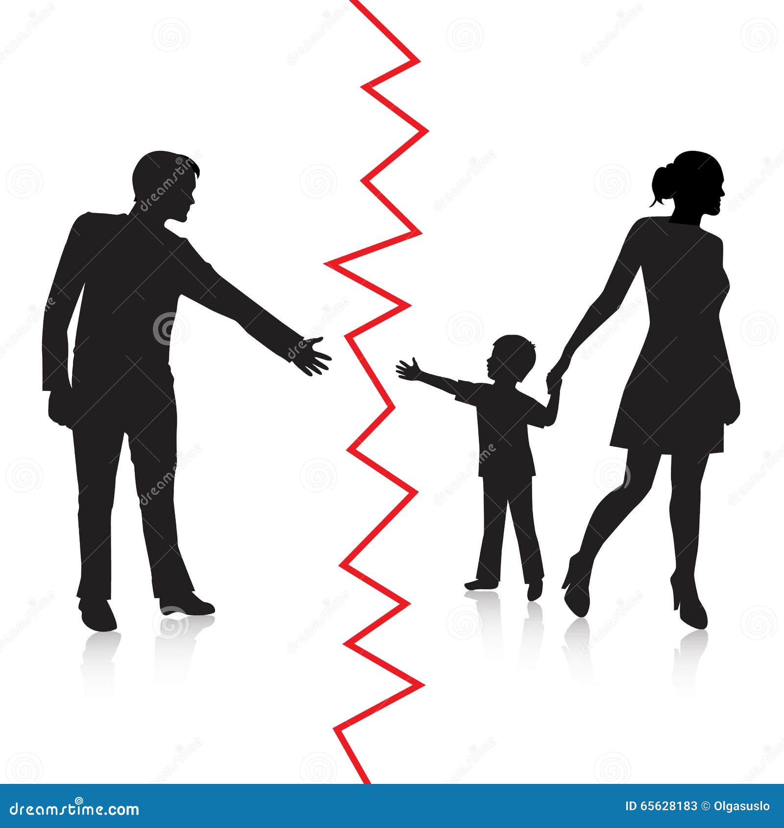 Divorzio E Separazione Di Padre E Di Bambino Illustrazione Vettoriale ...