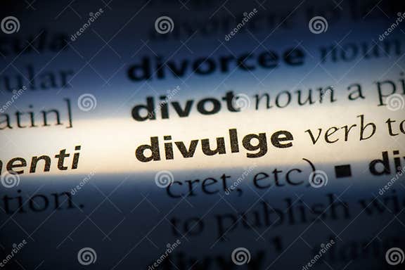 Divulge stock photo. Image of word, focus, writing, paper - 161393772