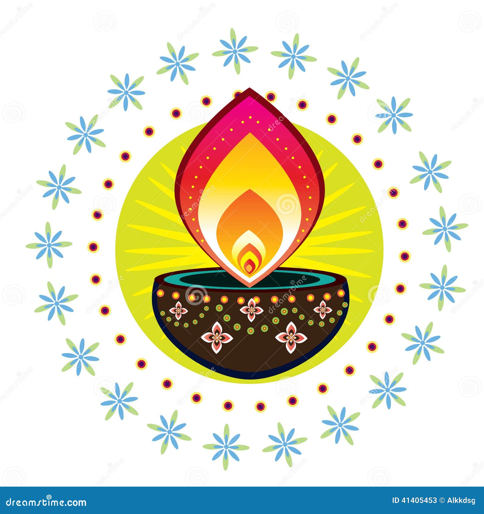 Diwali Candle Light Cartoon Vector | CartoonDealer.com #42130311