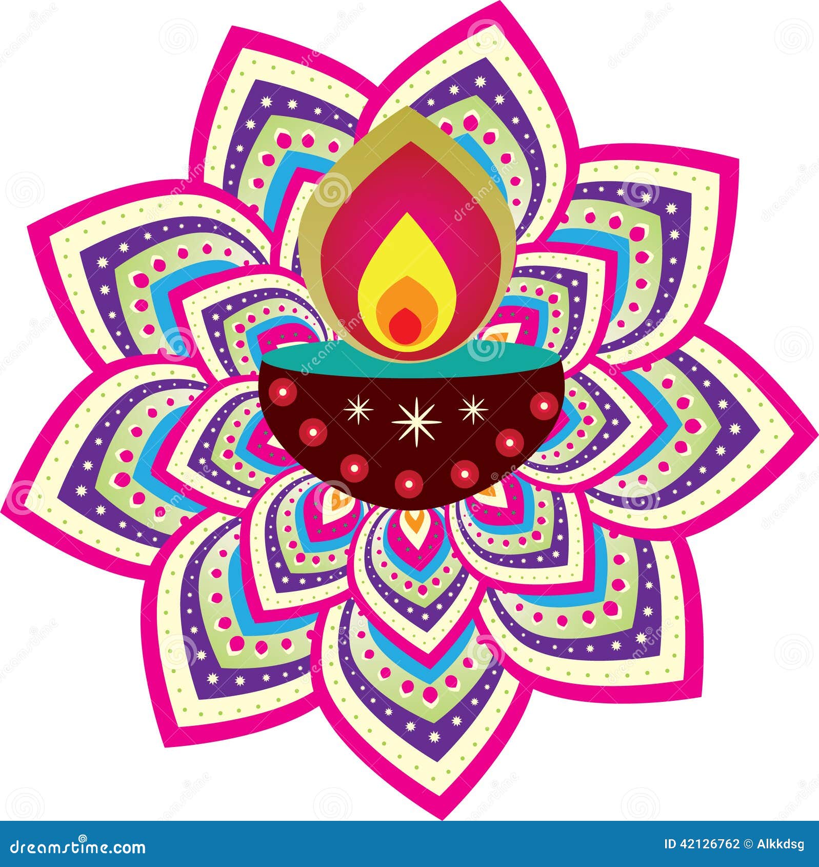 Diwali candle light stock vector. Illustration of diwali - 42126762