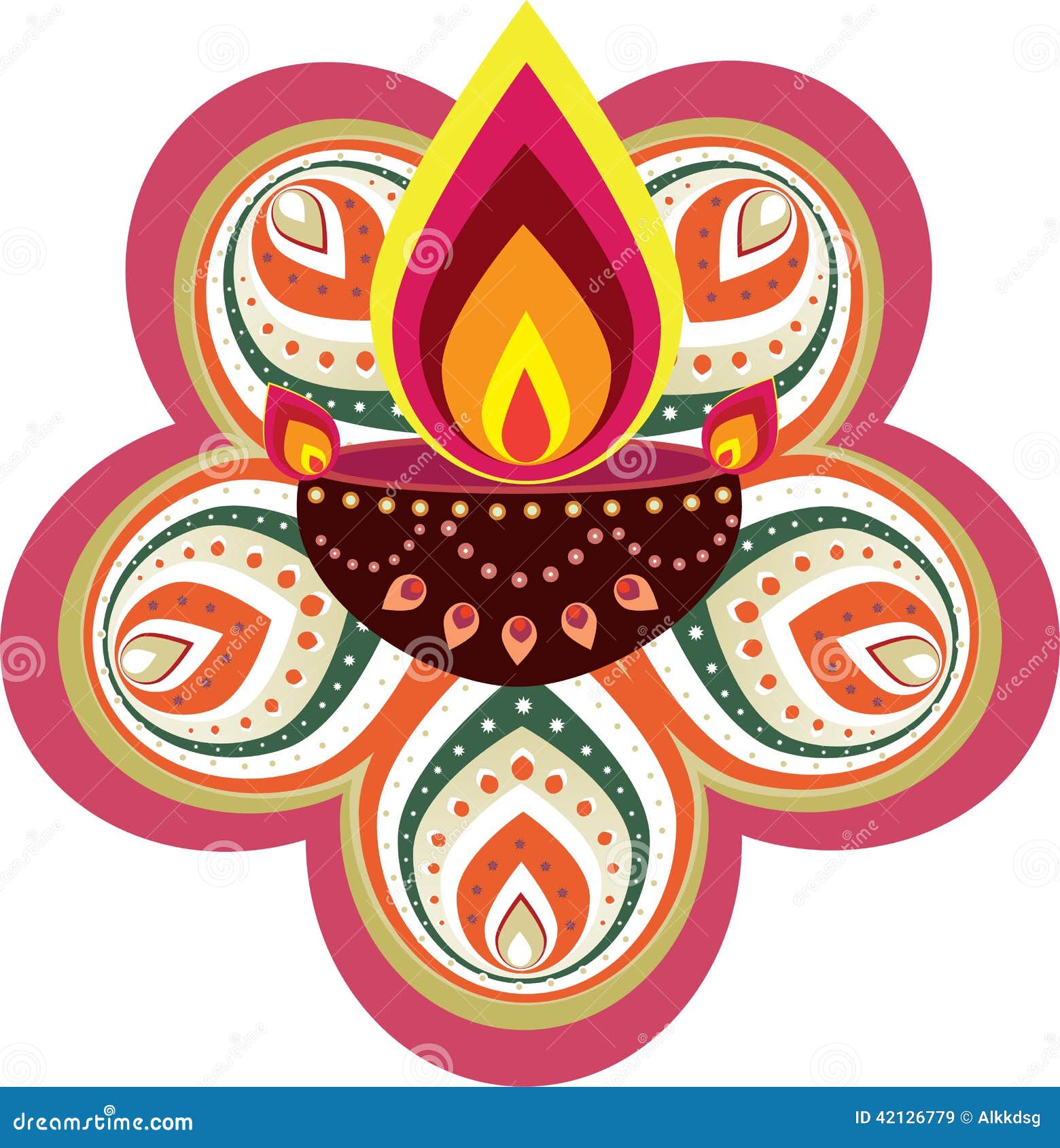 Diwali Candle Light Cartoon Vector | CartoonDealer.com #42126779