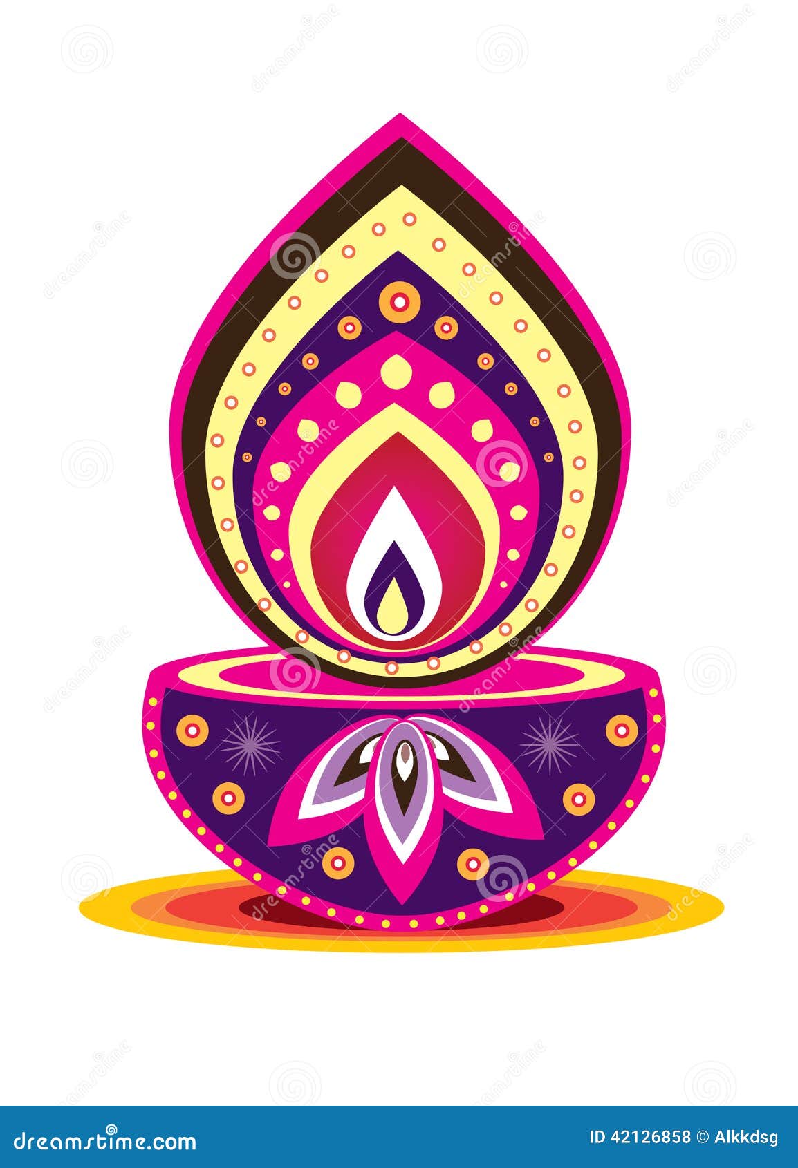 Diwali Candle Light Cartoon Vector | CartoonDealer.com #42130311