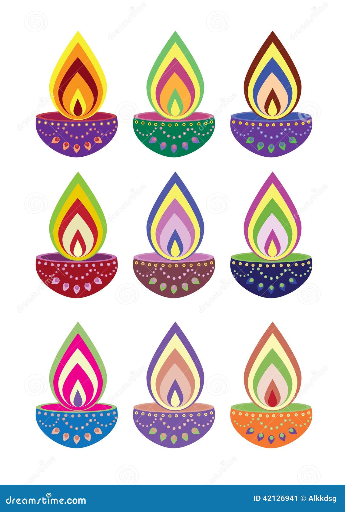 Diwali Candle Light Cartoon Vector | CartoonDealer.com #42130311