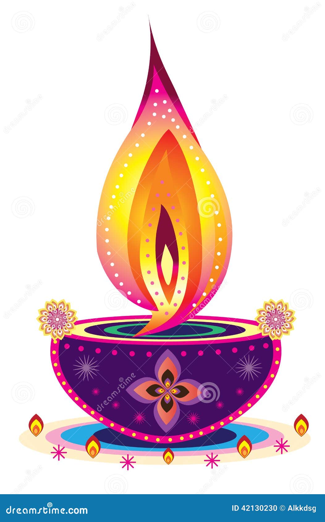 Diwali Candle Light Cartoon Vector | CartoonDealer.com #42126779