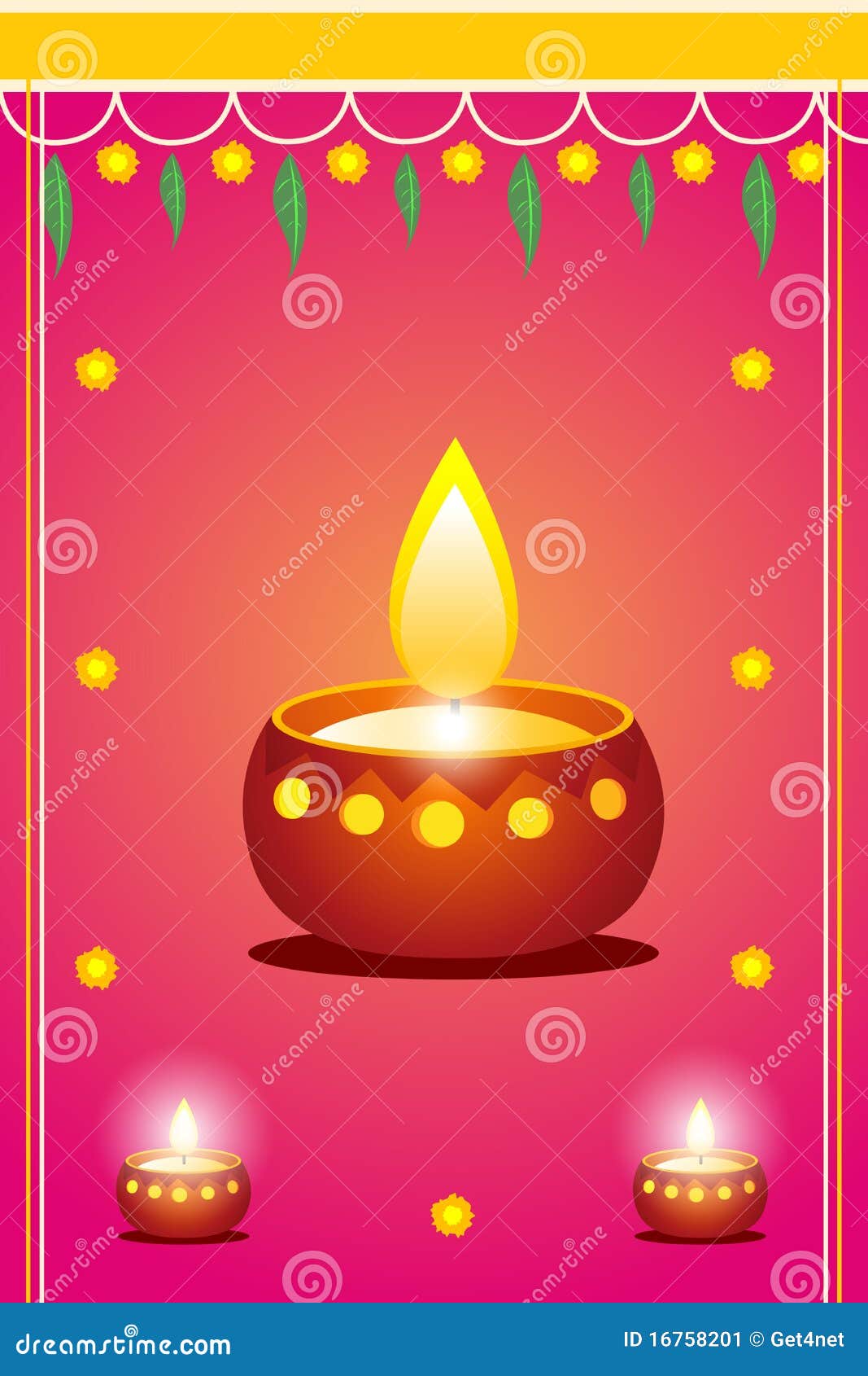 Diwali Card Design, Diya With Laxmi Background Cartoon Vector ...