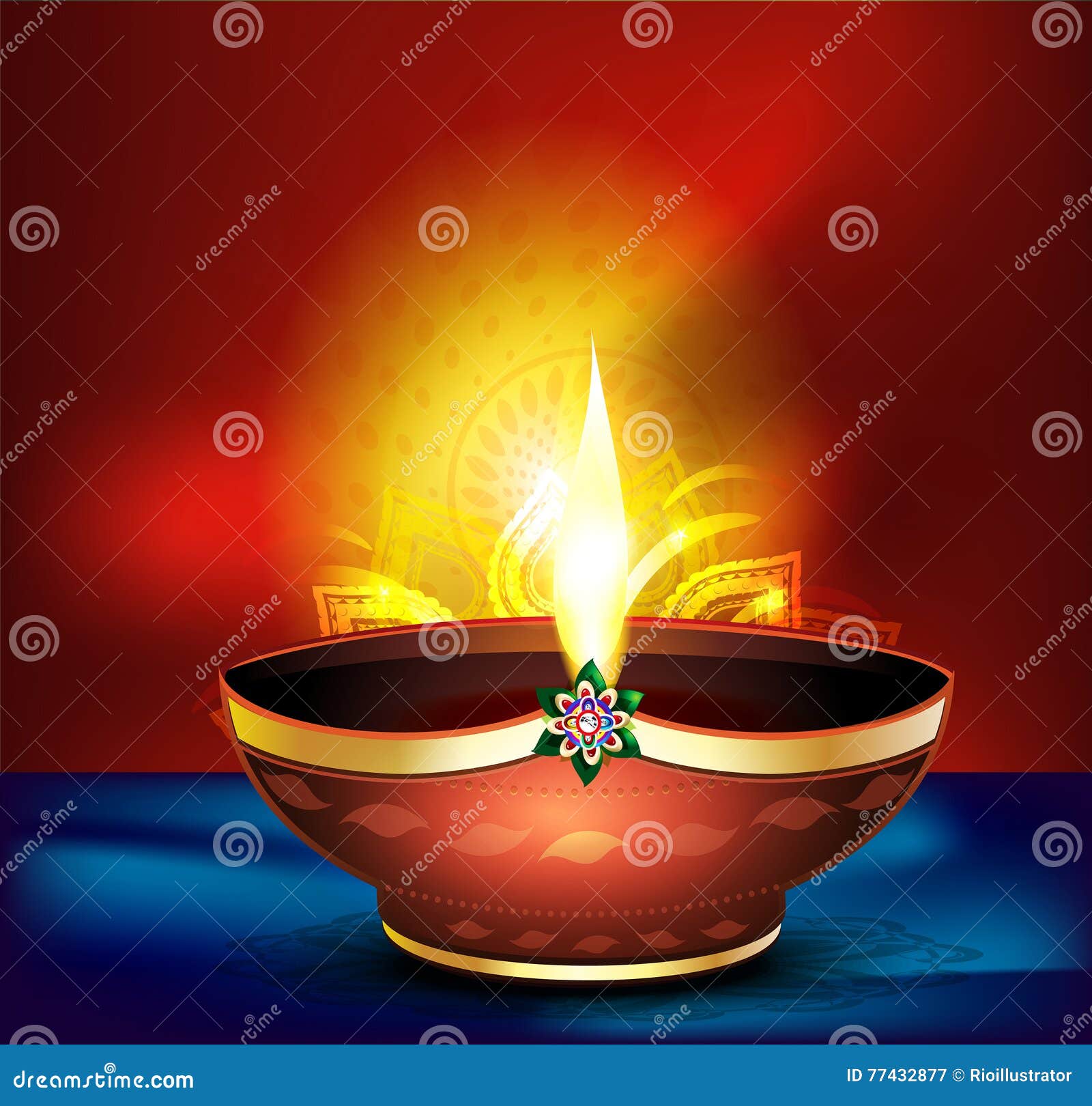 Diwali Celebration Background with Vector Deepak Stock Vector ...