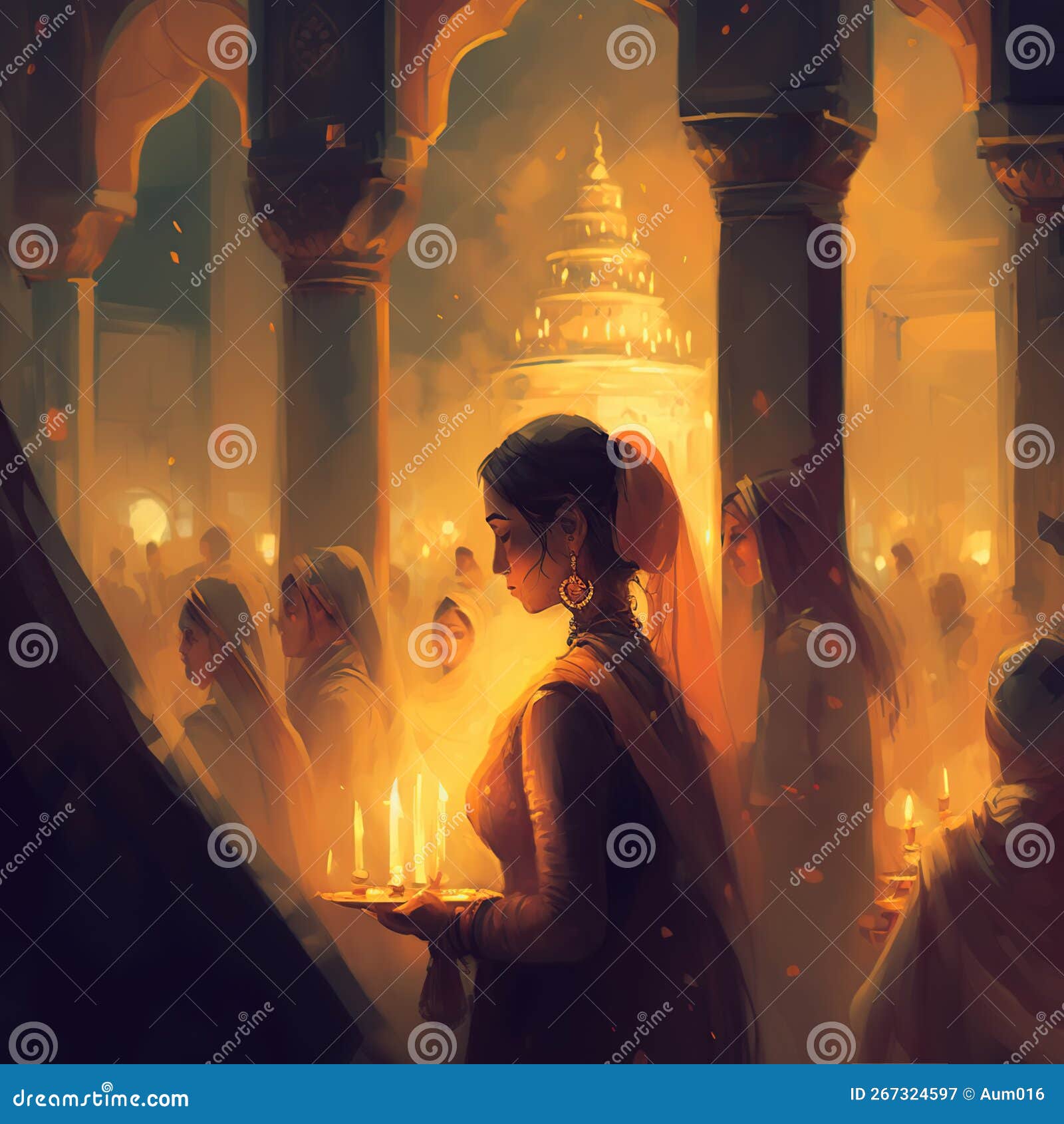 Esoteric Temple Interior Concept Art Royalty-Free Illustration ...