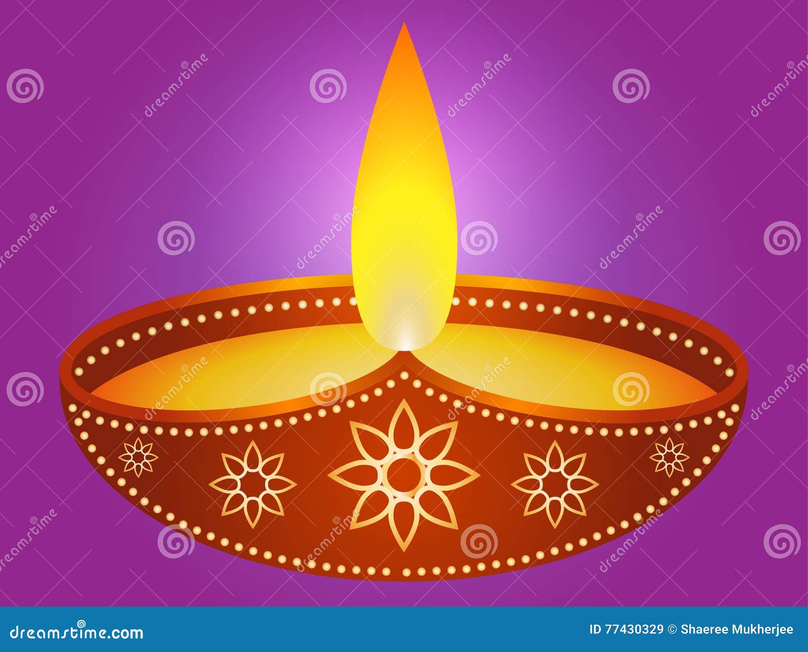 Diwali Diya Lamp Vector Illustration Stock Image - Illustration of ...