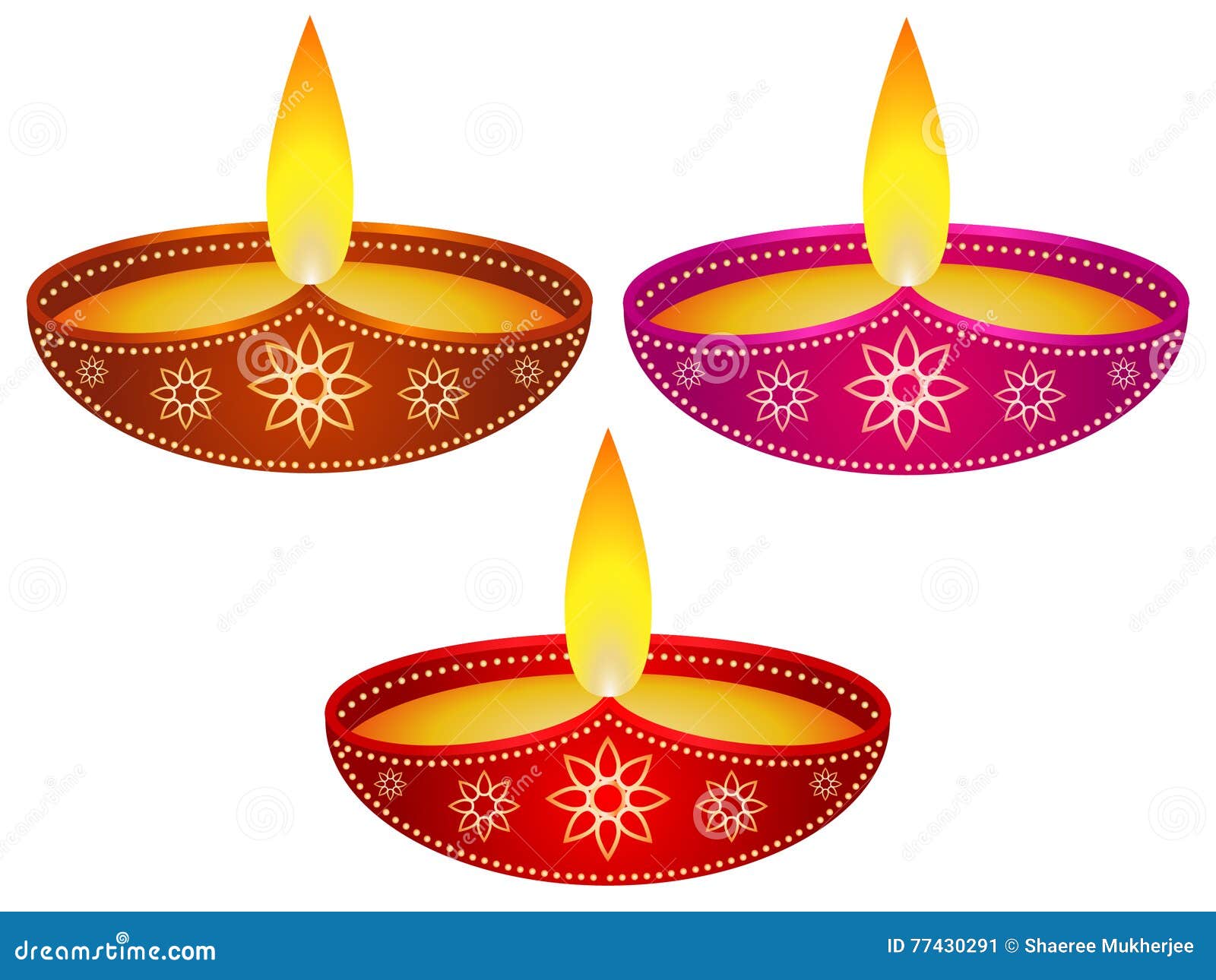 Diwali Diya Set stock afbeelding. Illustration of diwali - 77430291