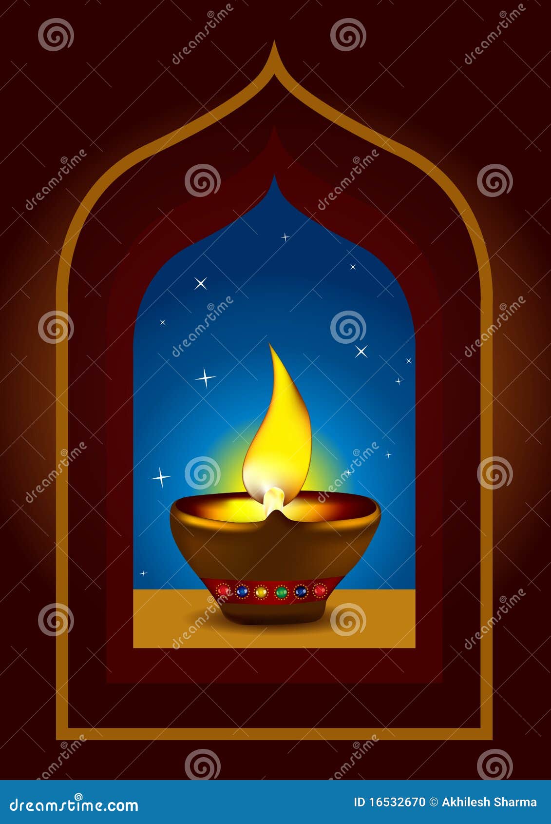 Diwali Diya Decoration Vector Illustration | CartoonDealer.com #27331396