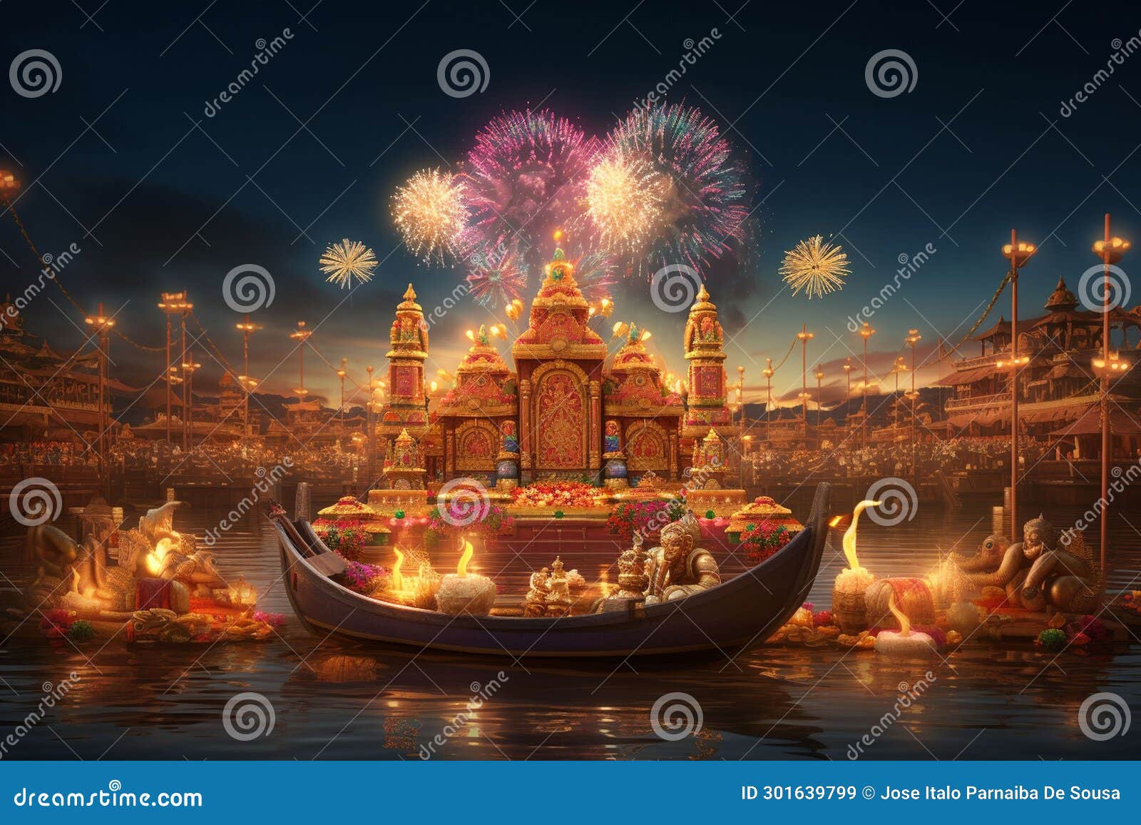 Diwali Festival Backdrop Showcasing the Stock Illustration ...