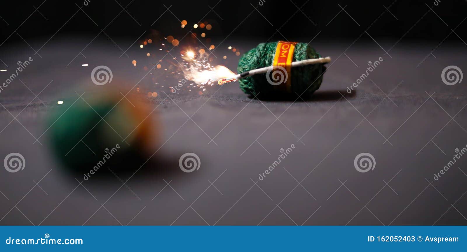 Diwali Fire Bomb Cracker on Black Background Stock Image - Image of ...