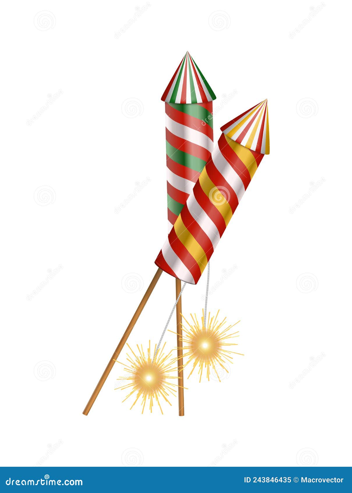 Diwali Firecrackers Realistic Composition Stock Vector - Illustration ...