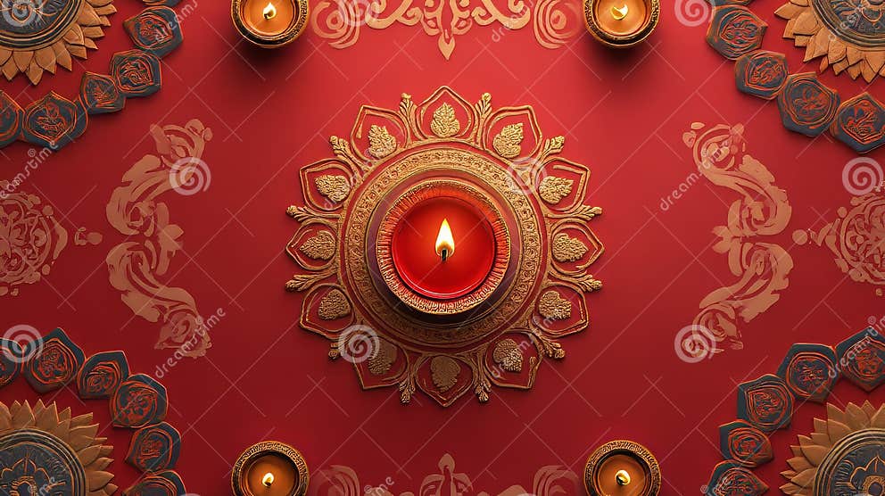 Diwali Layout Pattern with Traditional Elements Arranged in a ...