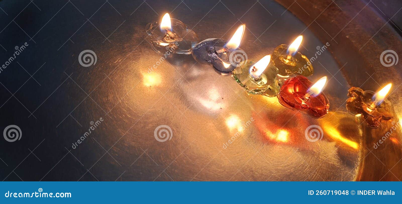 Diwali Light in Water Yellow Darkness. Stock Photo - Image of light ...