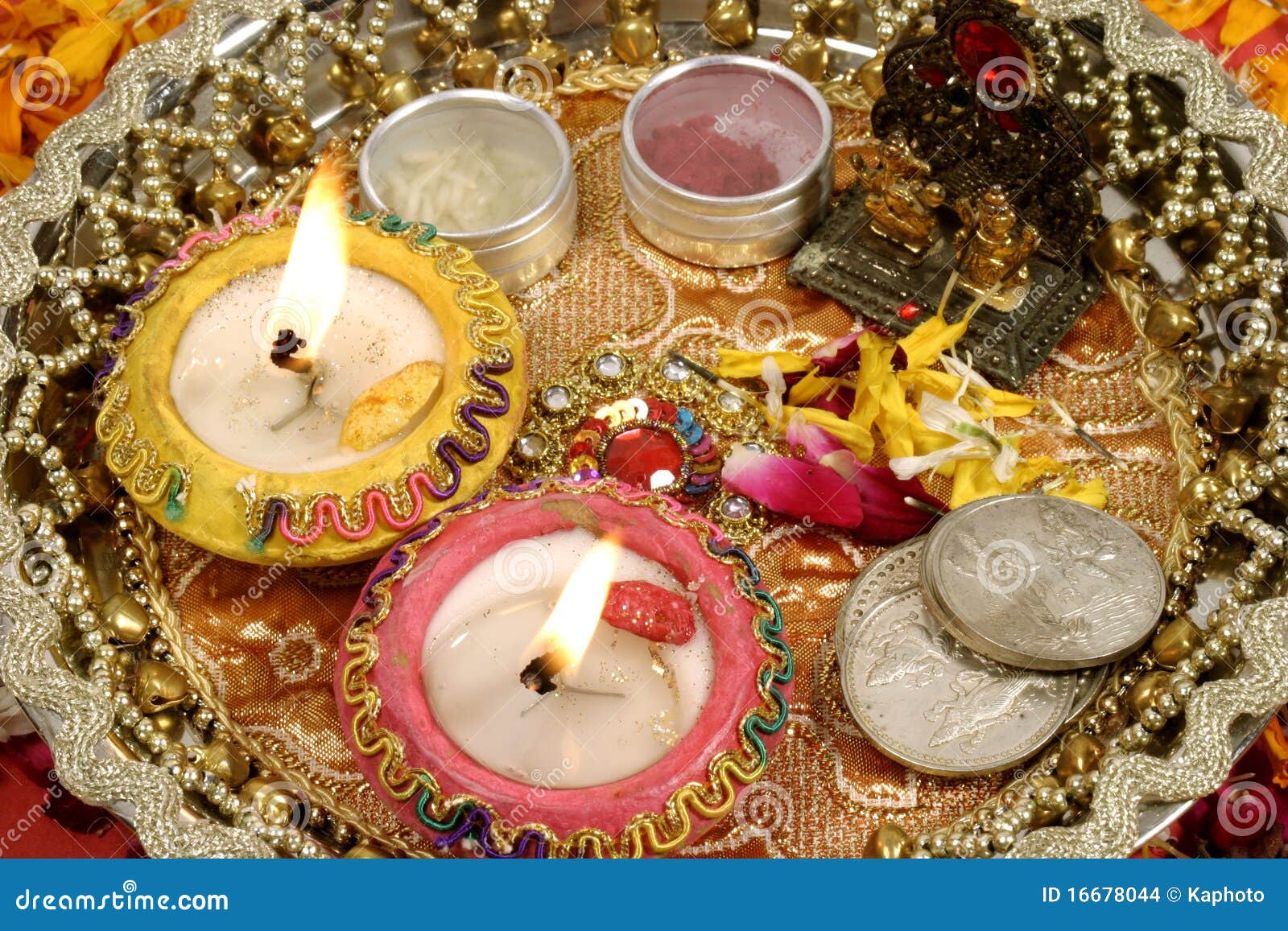 Diwali prayer arrangement stock photo. Image of luxmi - 16678044