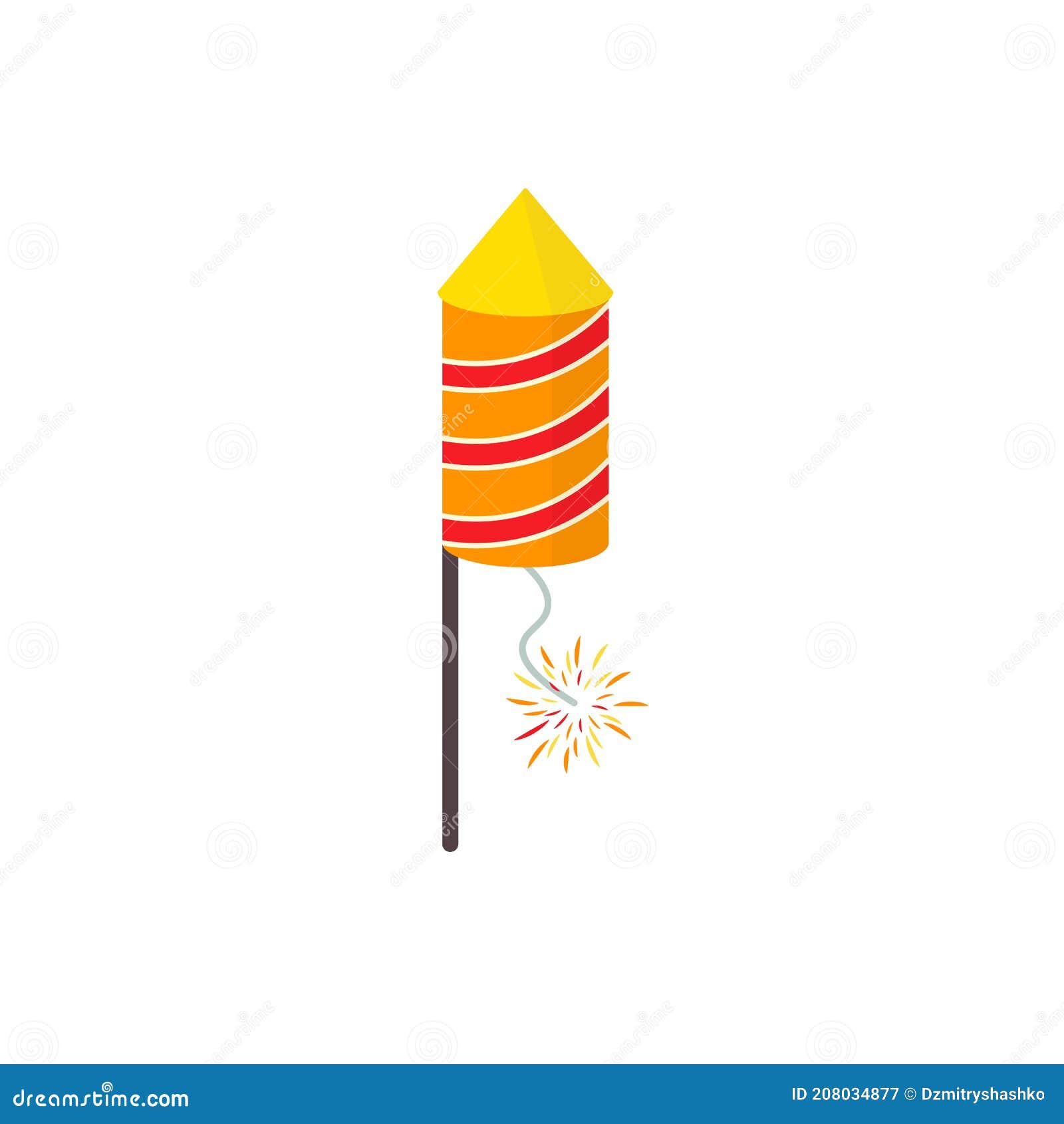 Diwali rocket icon. stock vector. Illustration of firework - 208034877