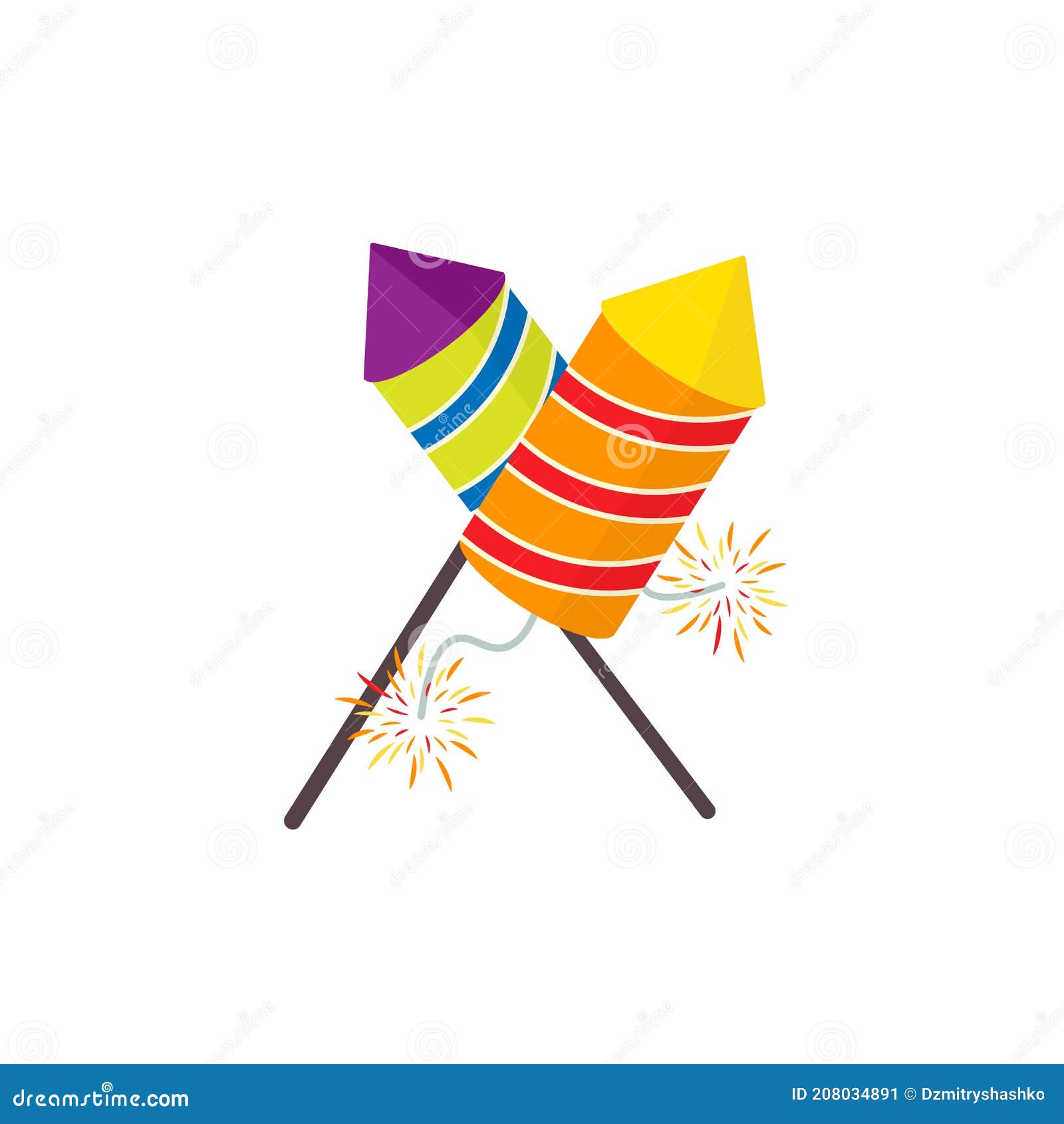 Diwali rocket icon. stock vector. Illustration of fire - 208034891