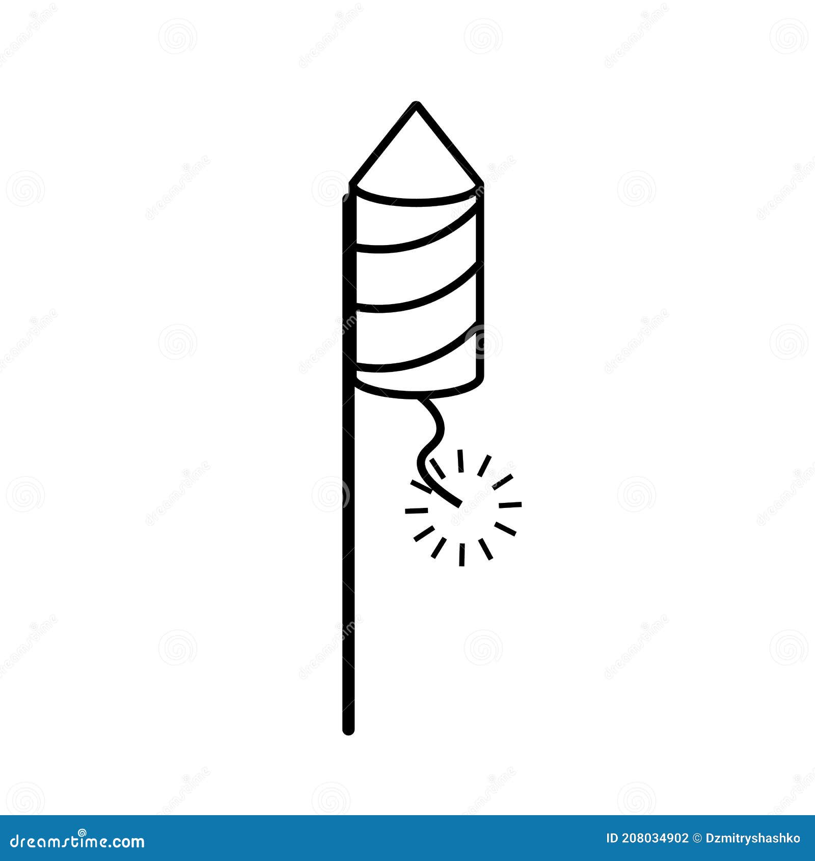 Diwali rocket line icon. stock vector. Illustration of background ...