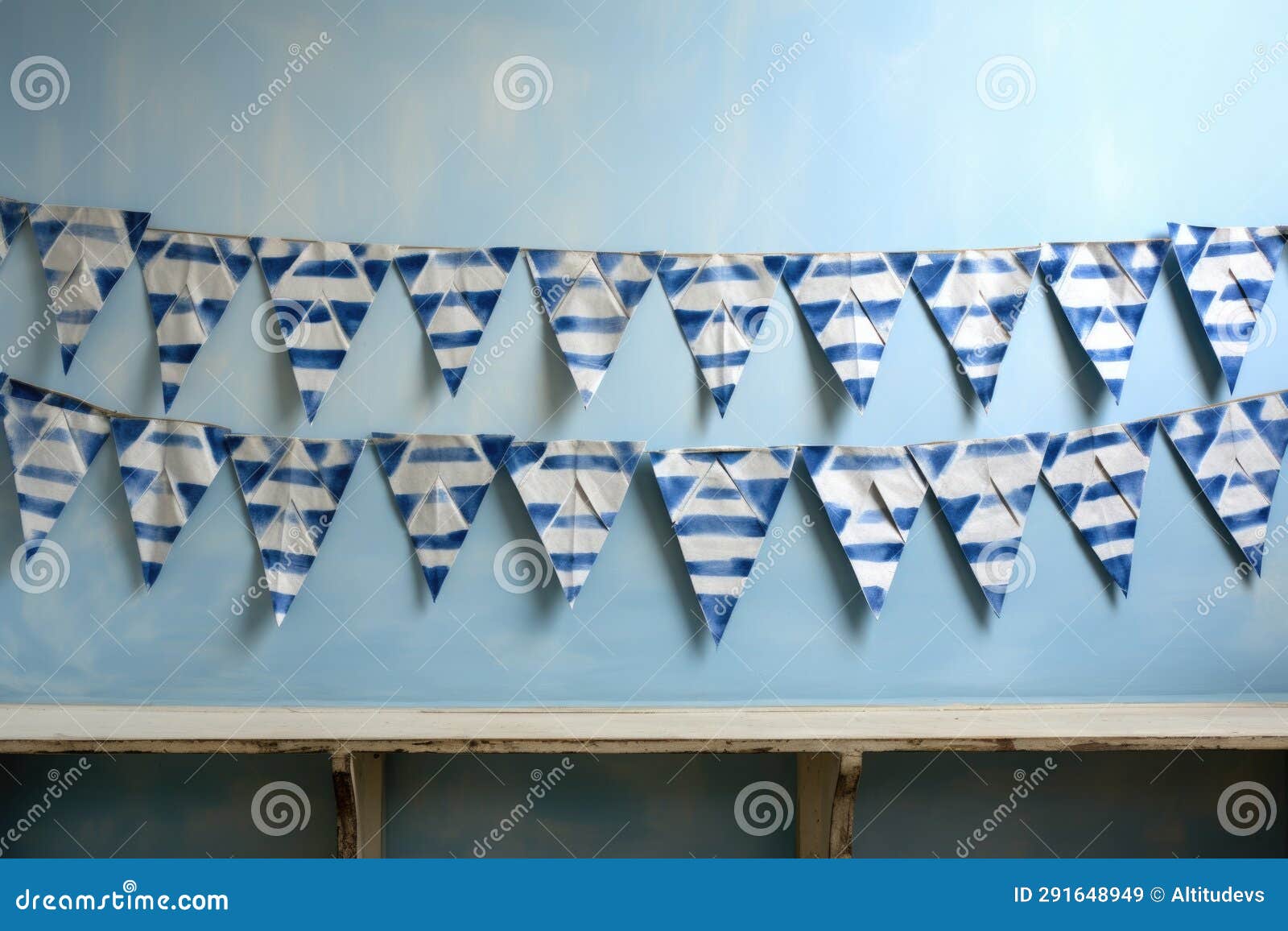 Diy Blue and White Star of David Bunting Hung Against a Wall Stock ...