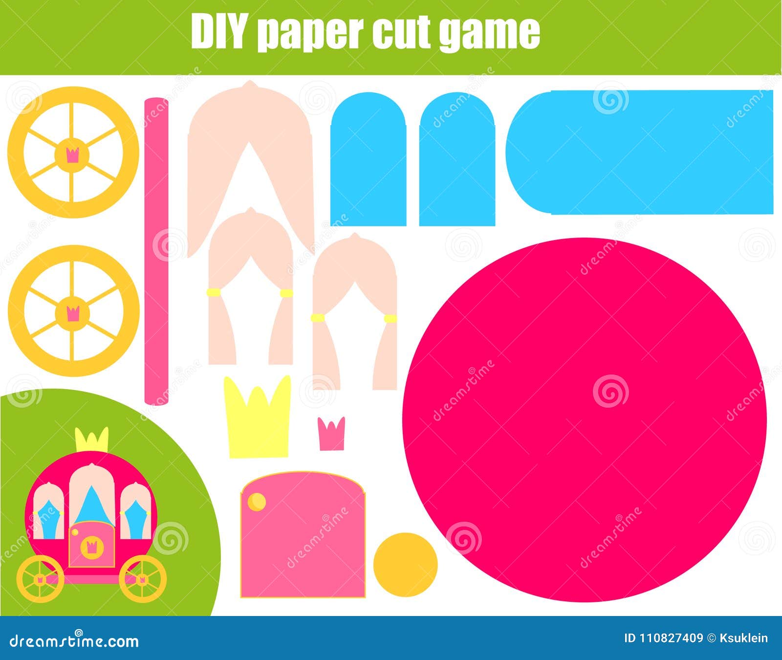 DIY Children Educational Creative Game. Paper Cutting Activity. Make a ...
