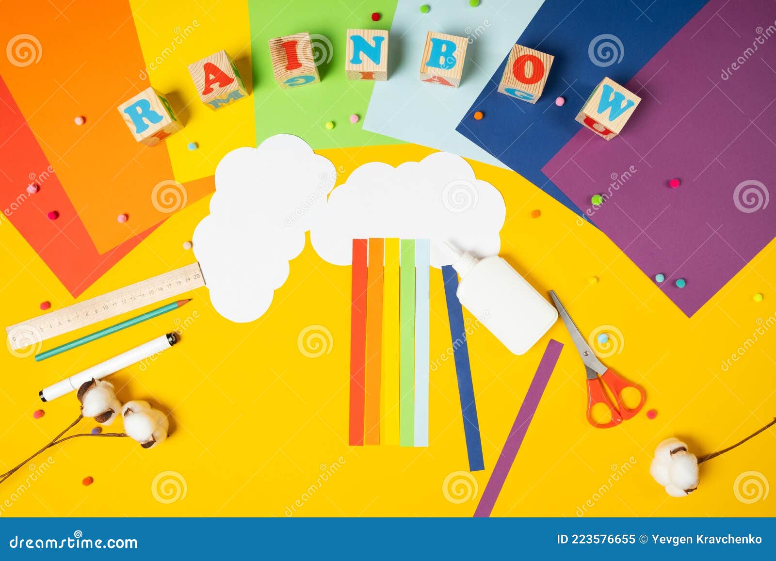 DIY Children Paper Rainbow. Step-by-step Instruction To Create A ...