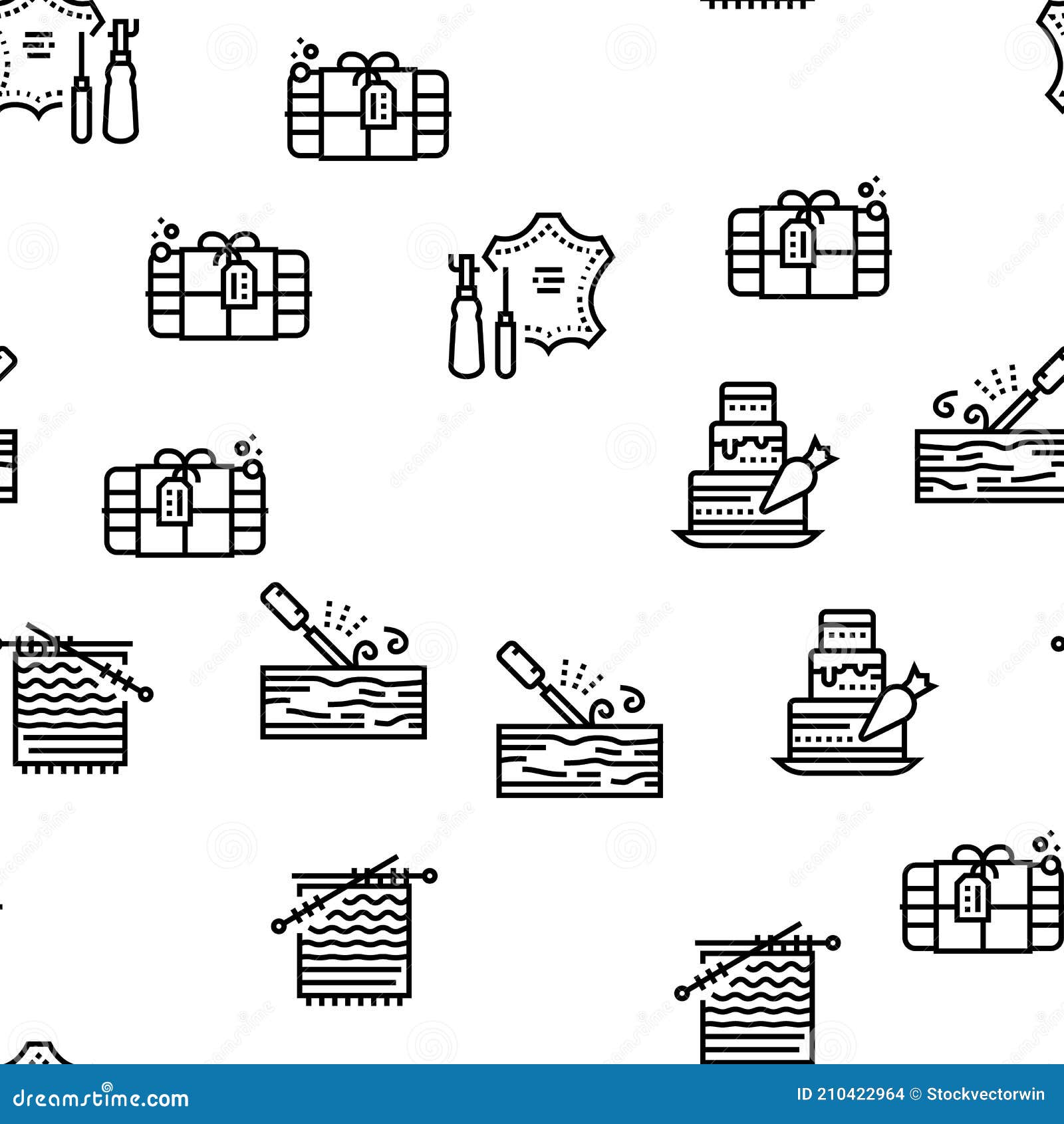 Diy Crafts Handmade Vector Seamless Pattern Stock Vector - Illustration ...