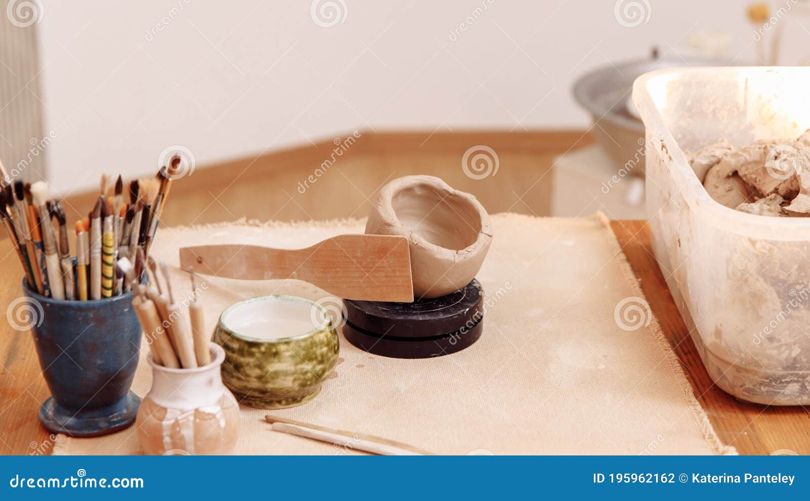 DIY Create a Cup of Clay by Hand Modeling. Step 5 Stock Photo - Image ...