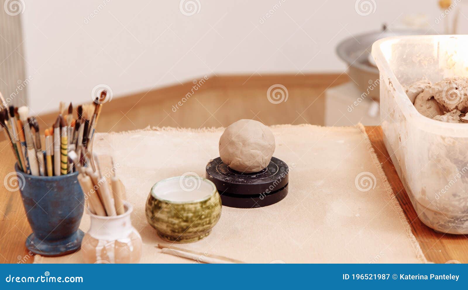 DIY Create a Cup of Clay by Hand Modeling. Step 3 Stock Image - Image ...