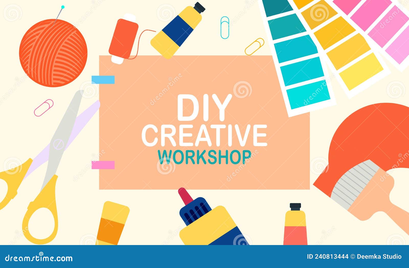 Diy Creative Workshop Idea Concept Stock Illustration - Illustration of ...